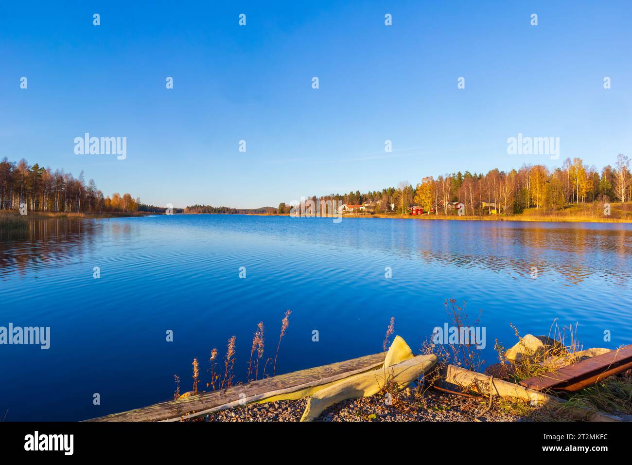 Beautiful autumn colors in swedish landscape Stock Photo - Alamy