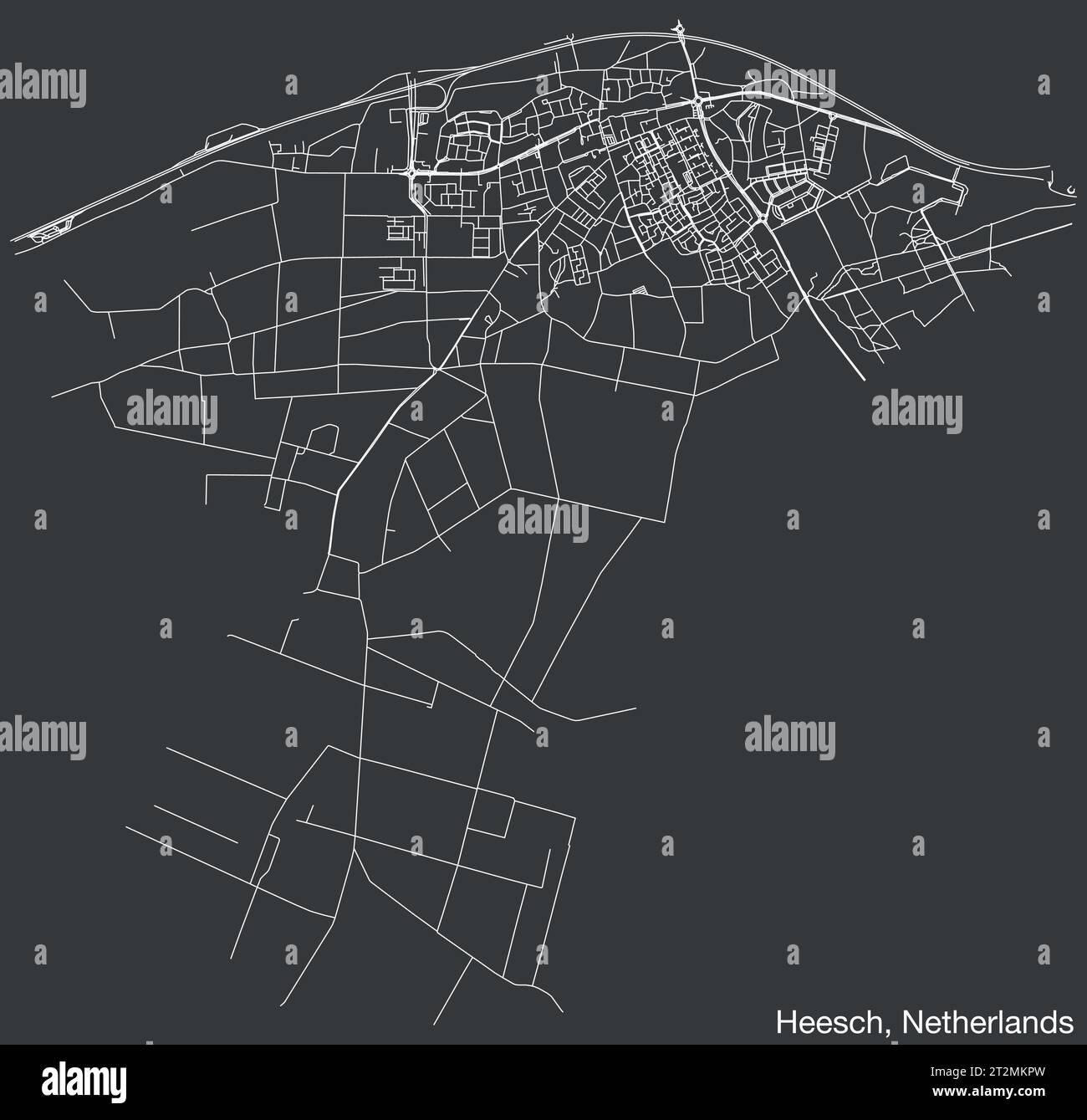 Street roads map of HEESCH, NETHERLANDS Stock Vector Image & Art - Alamy