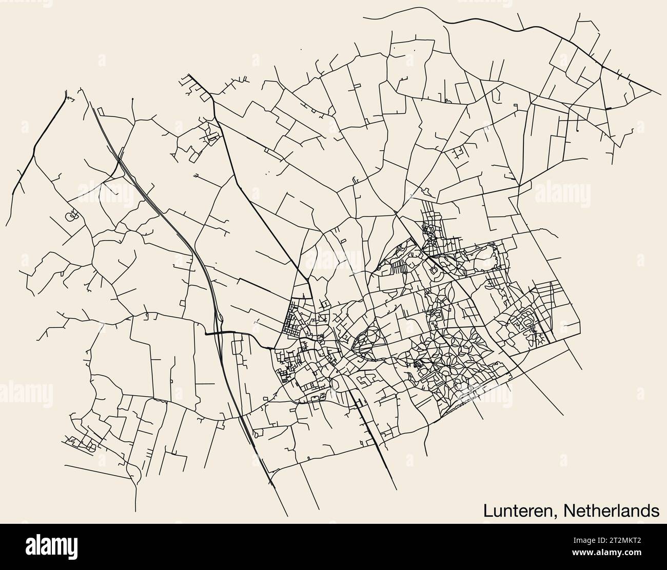 Street roads map of LUNTEREN, NETHERLANDS Stock Vector Image & Art - Alamy