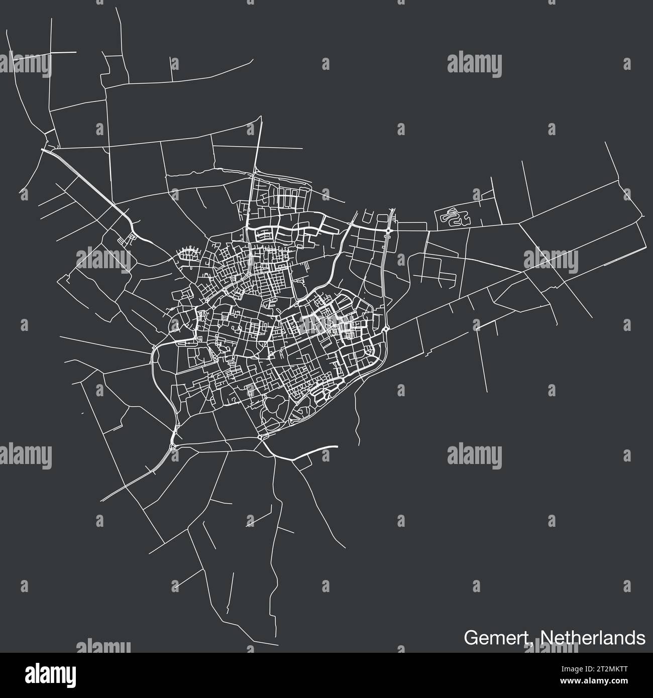 Street roads map of GEMERT, NETHERLANDS Stock Vector Image & Art - Alamy