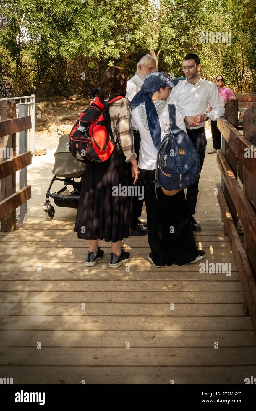 Tel Dan, Israel - August 14, 2023: Israel, Upper Galilee, Dan river, a ...