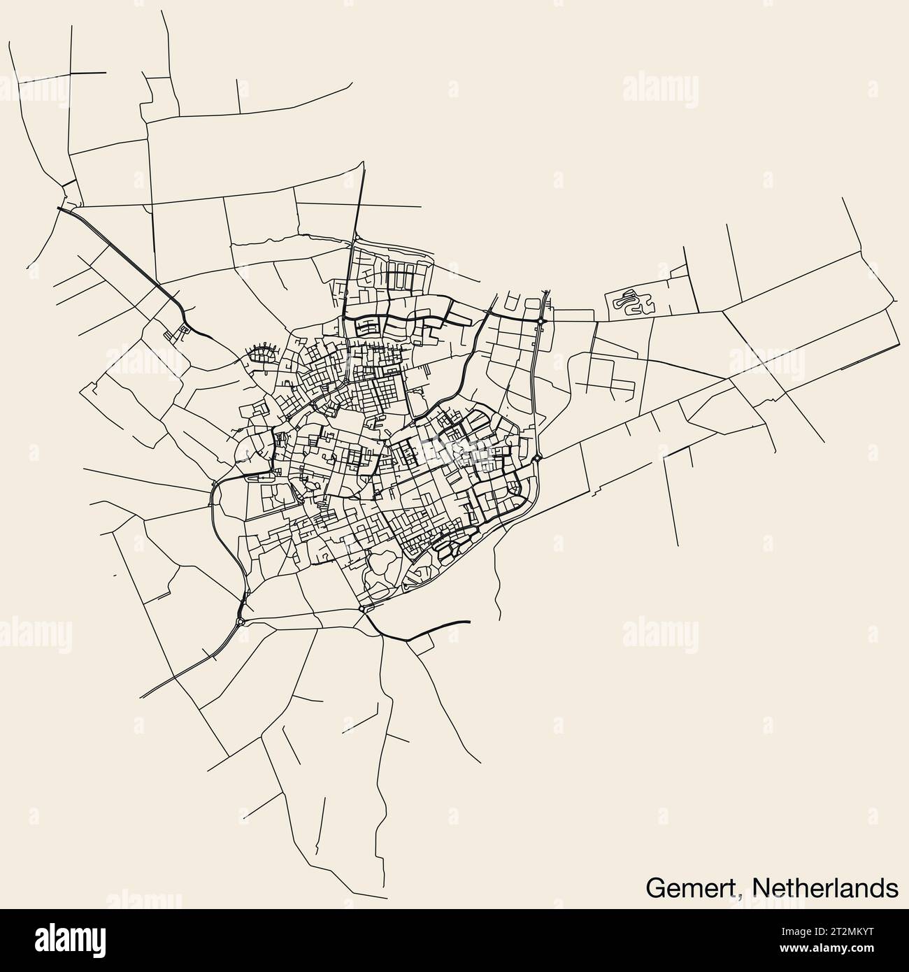 Street roads map of GEMERT, NETHERLANDS Stock Vector Image & Art - Alamy
