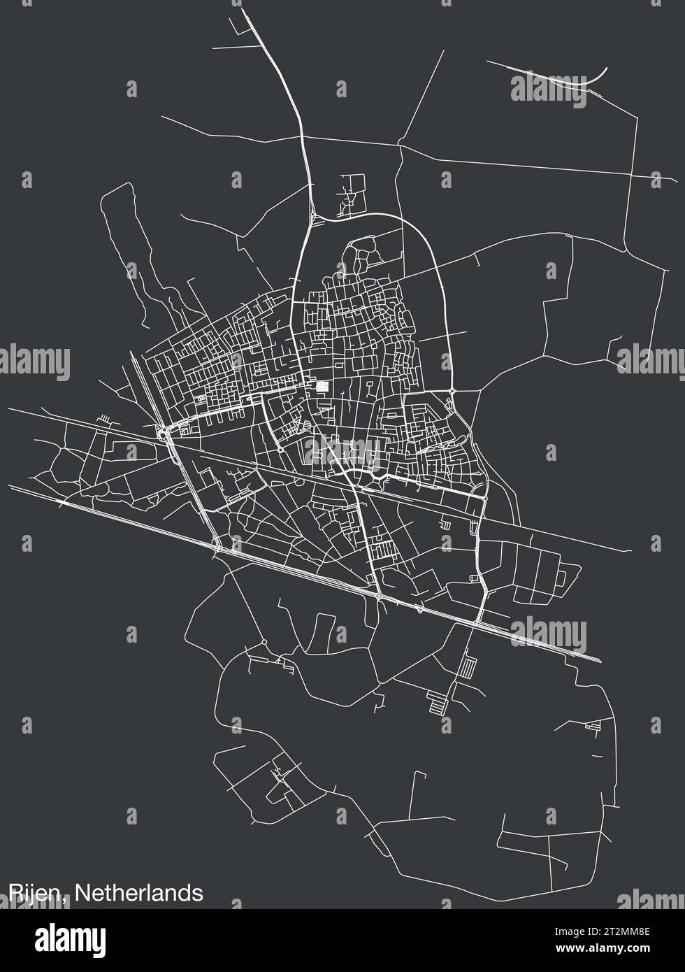 Street roads map of RIJEN, NETHERLANDS Stock Vector Image & Art - Alamy