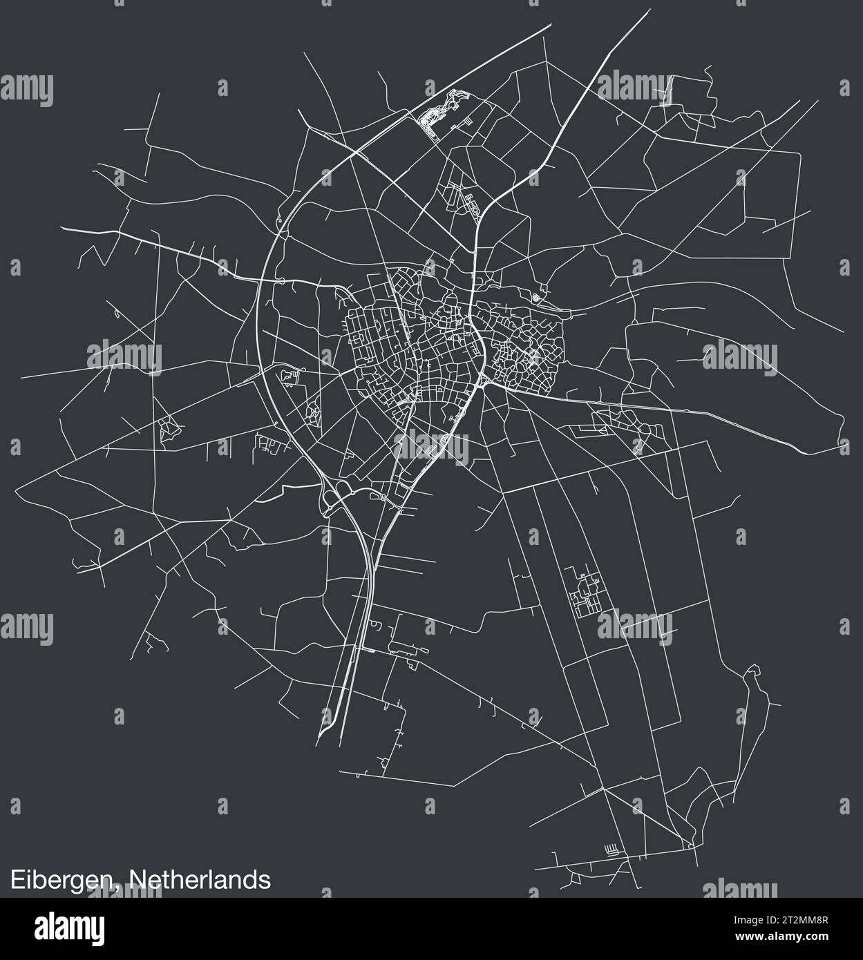 Street roads map of EIBERGEN, NETHERLANDS Stock Vector Image & Art - Alamy