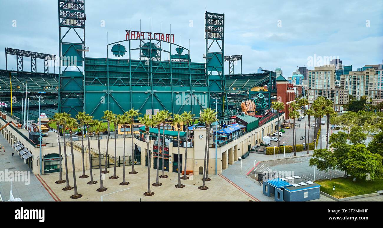 Marina Gate Oracle Park aerial back entrance to Giants ballpark Stock ...