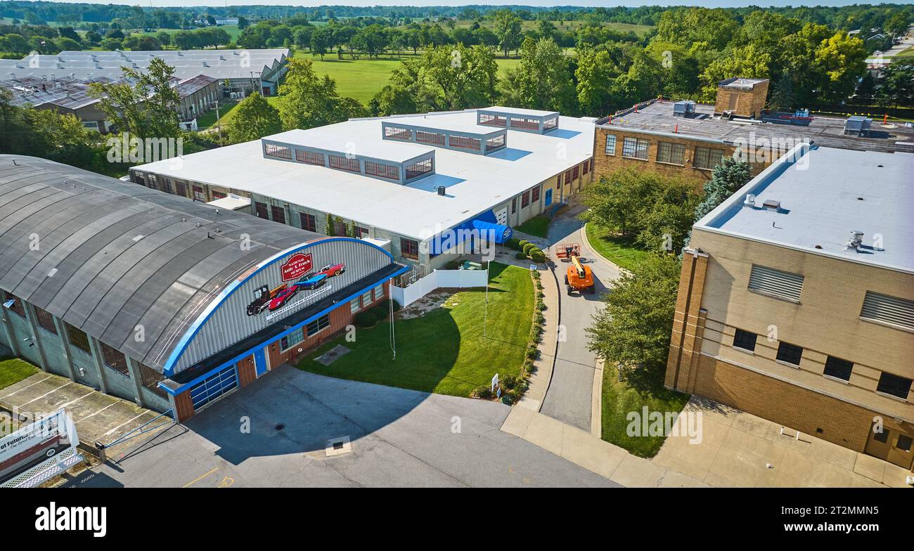 National auto and truck museum beside ACD museum aerial Stock Photo - Alamy