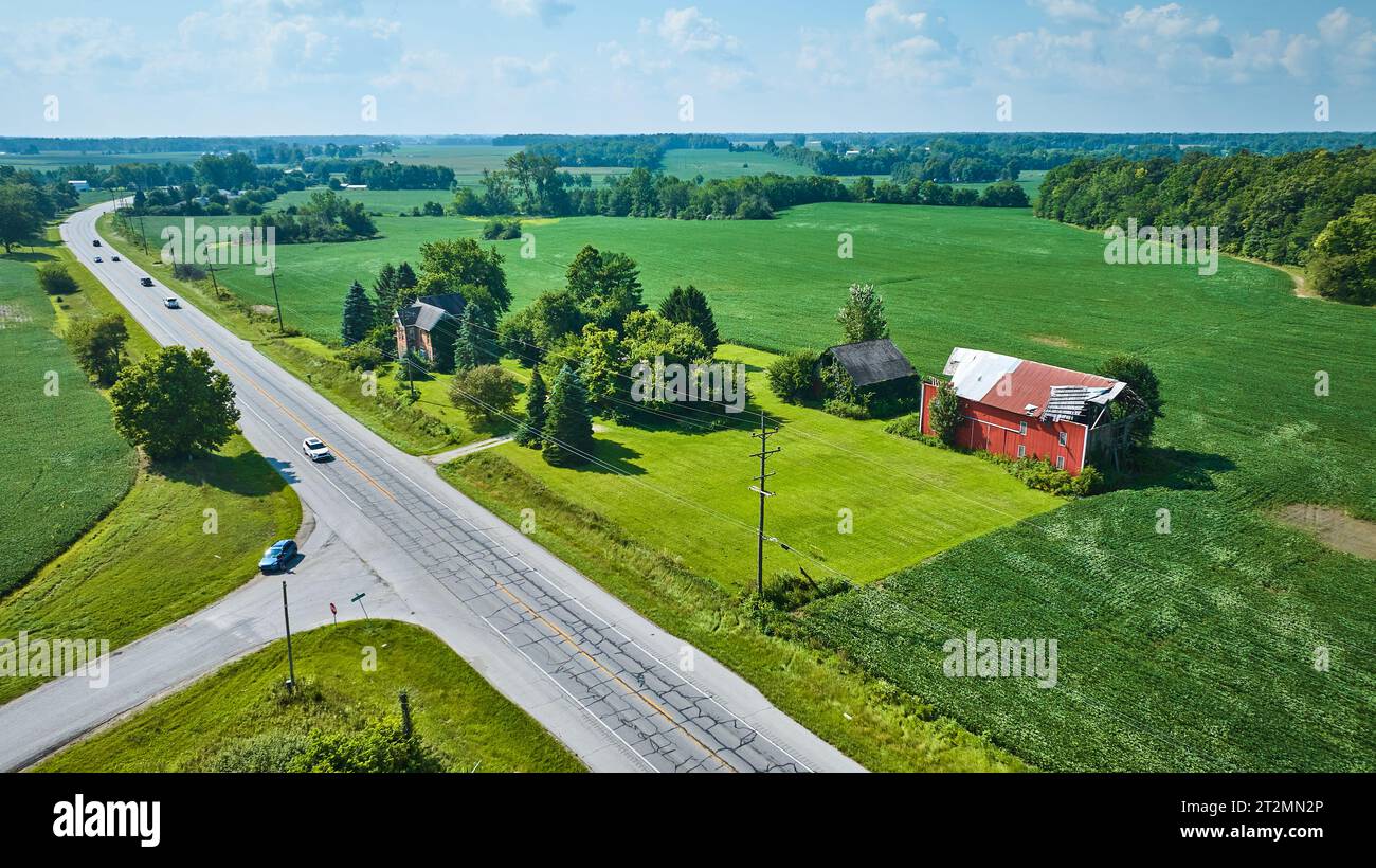 Indiana farmland aerial hi-res stock photography and images - Alamy