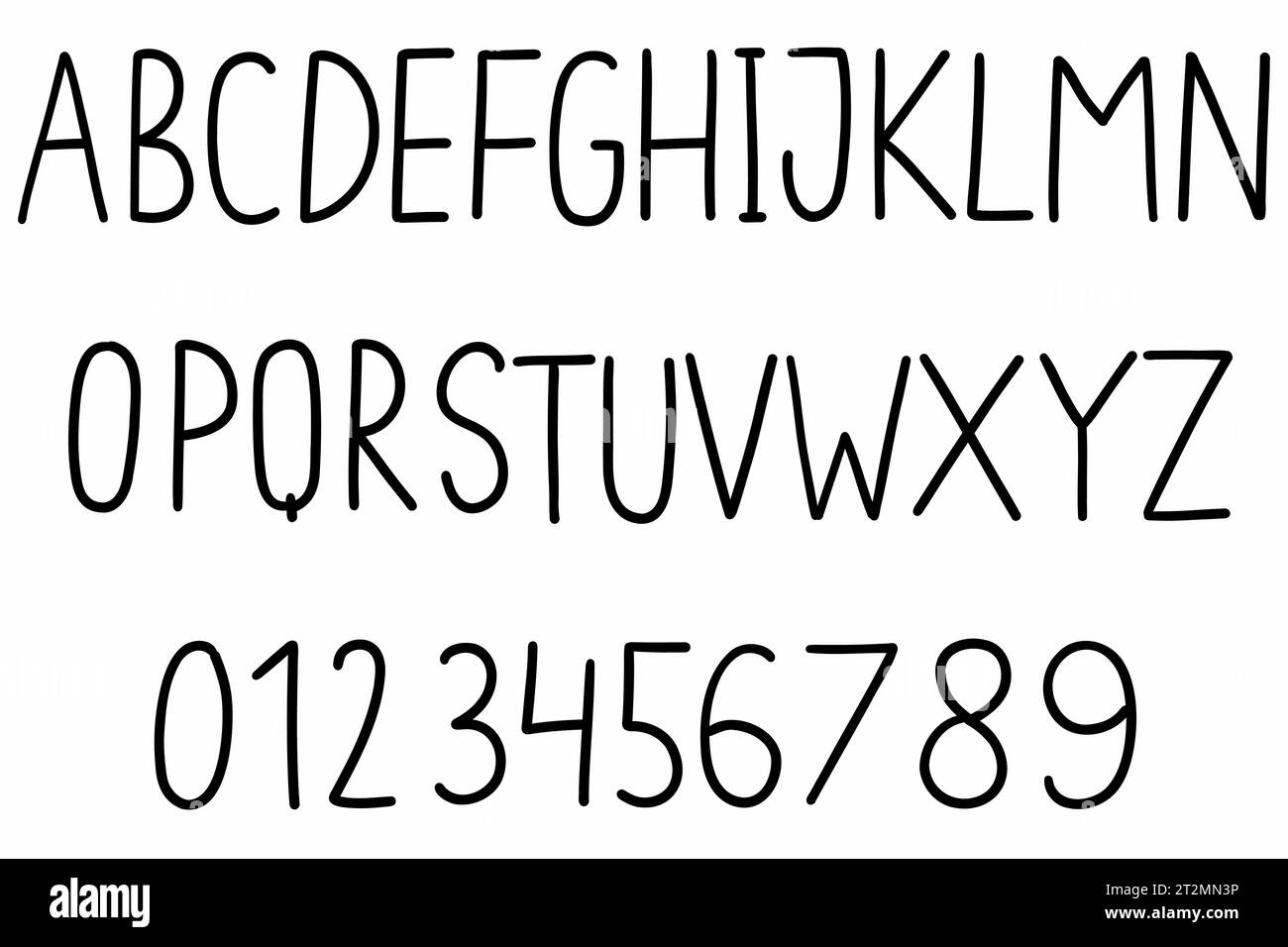 Modern black english latin abc alphabet font A to Z and digits 0 to 9 ...