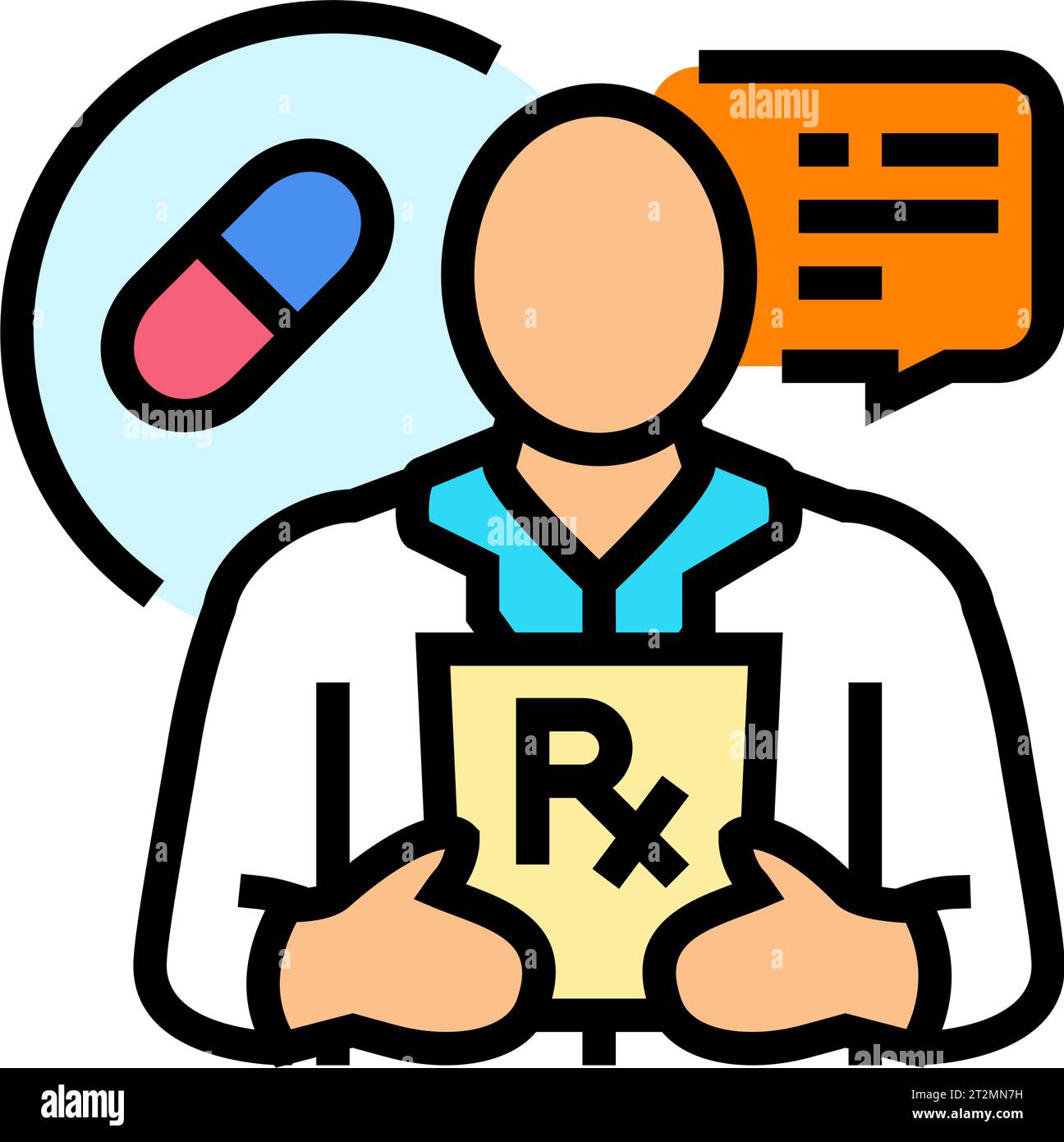 medication counseling pharmacist color icon vector illustration Stock ...