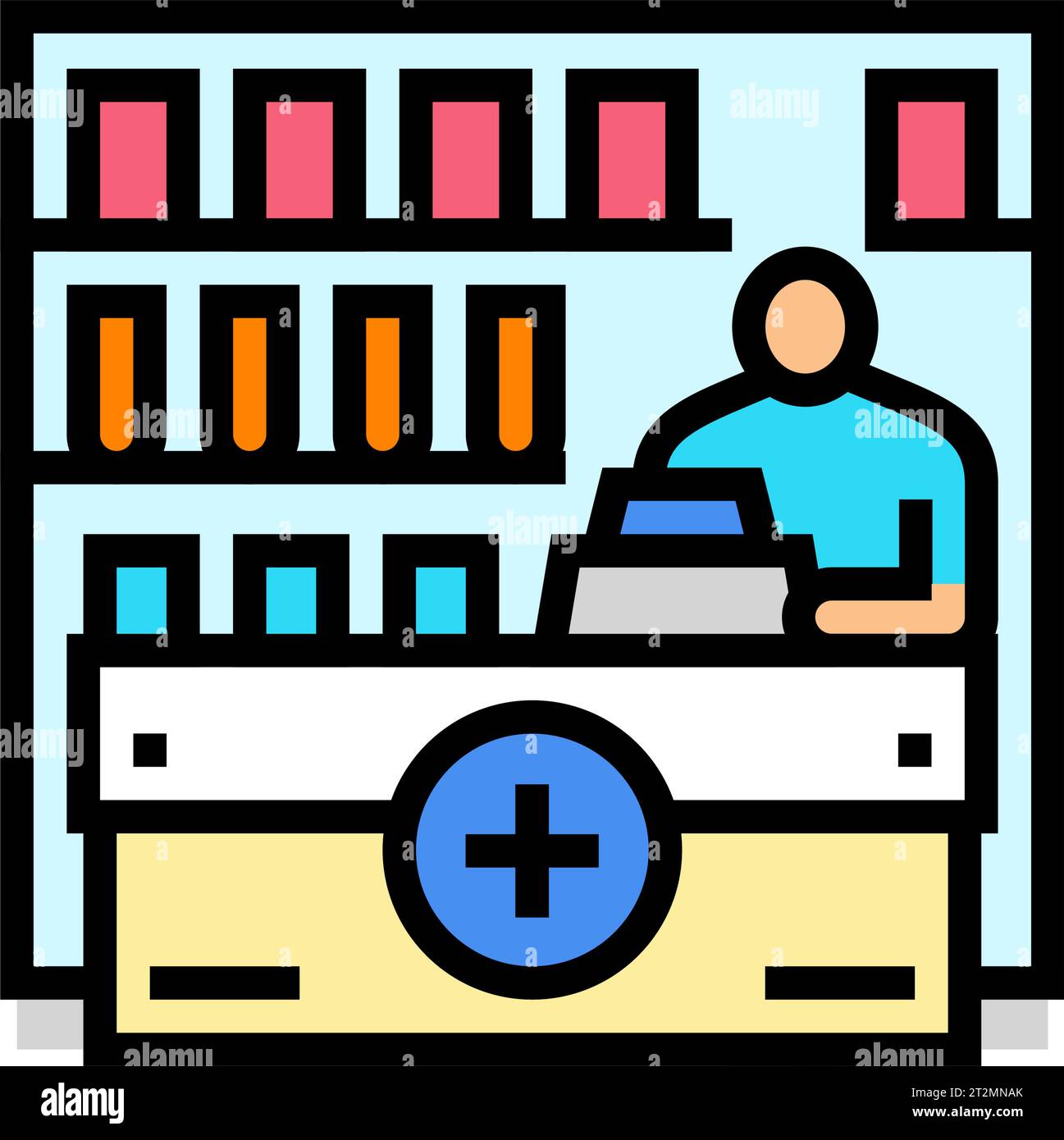 pharmacy counter pharmacist color icon vector illustration Stock Vector ...