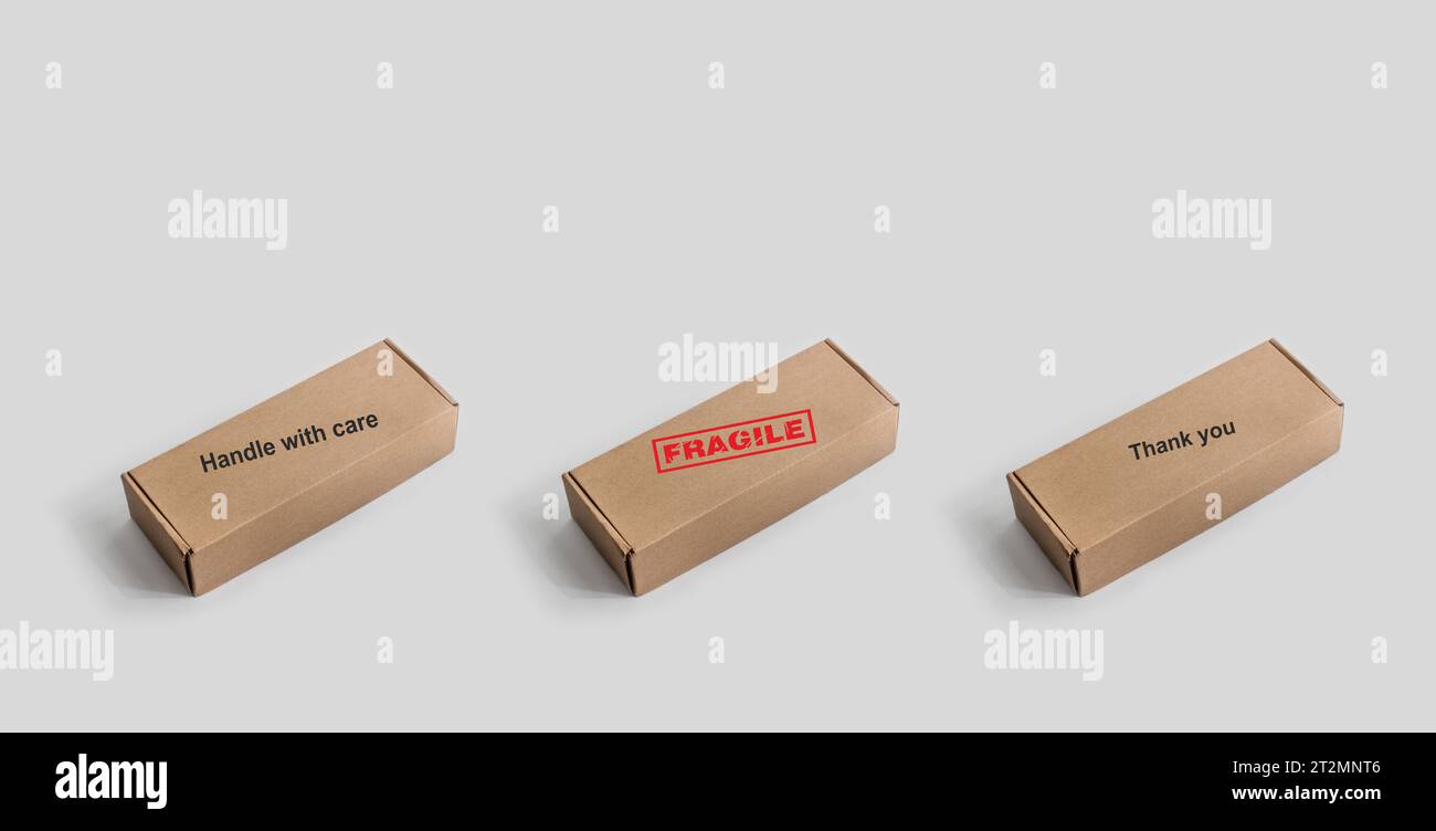 Handle with care adhesive label hi-res stock photography and images - Alamy