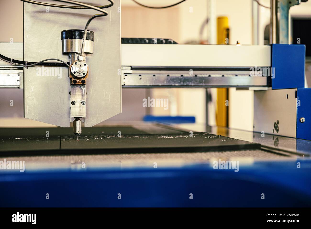 CNC water jet cutting machine modern industrial technology Stock Photo ...