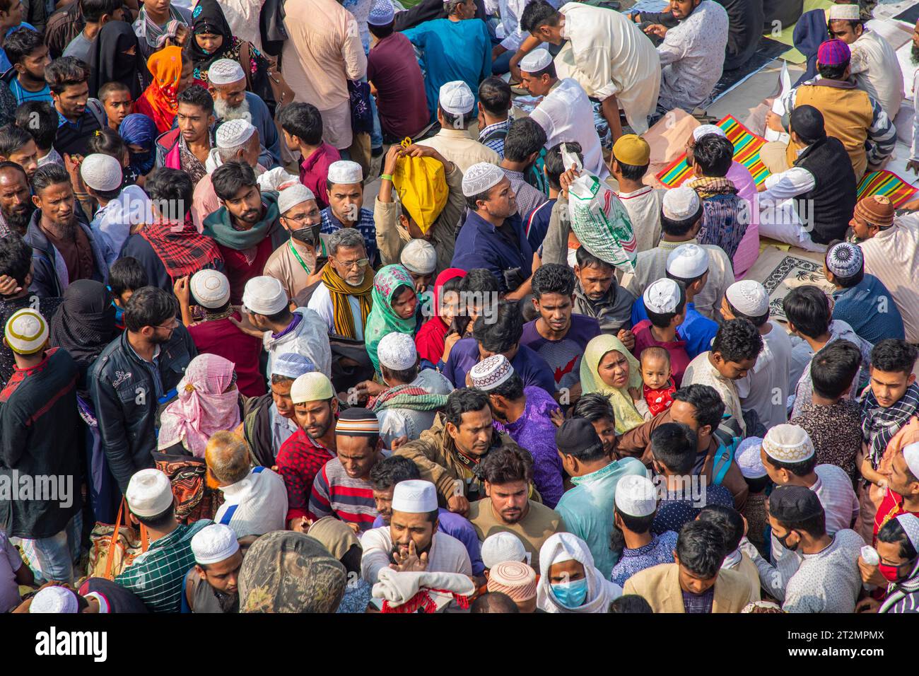 Crowd of people on the Dhaka-Mymensingh highway at the first day of ...
