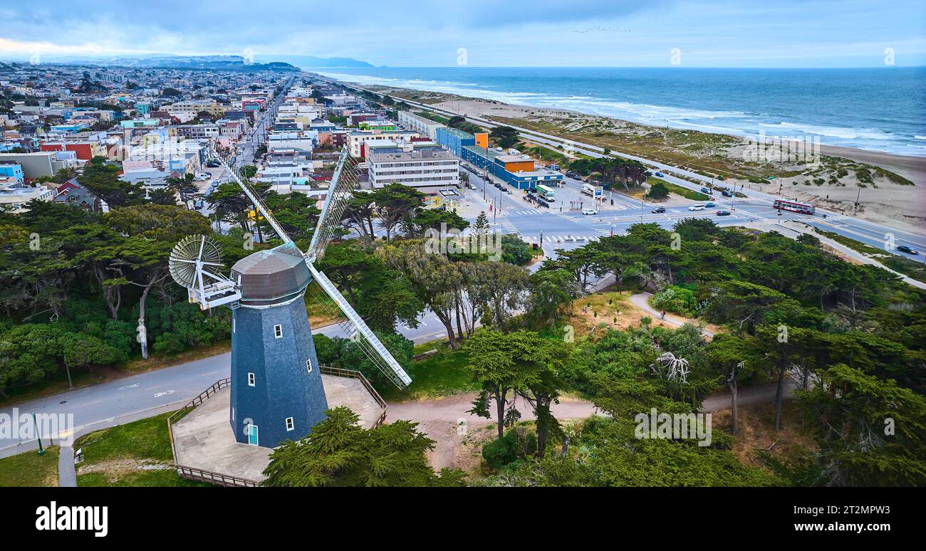 White windmill overlooking ocean blue hi-res stock photography and ...