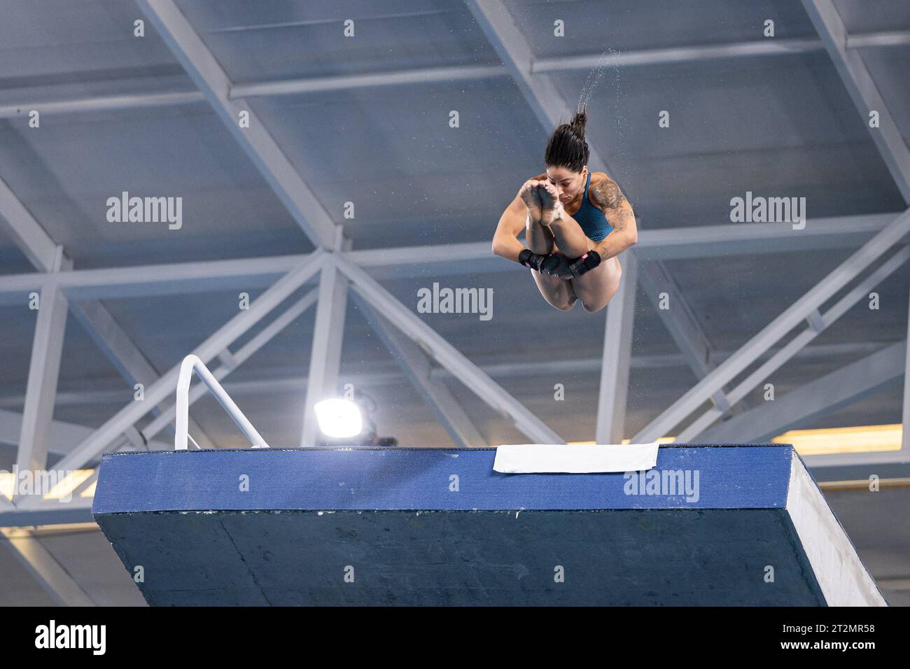 Santiago, Chile. 20th Oct, 2023. Diving held at the Centro Aquatico in ...