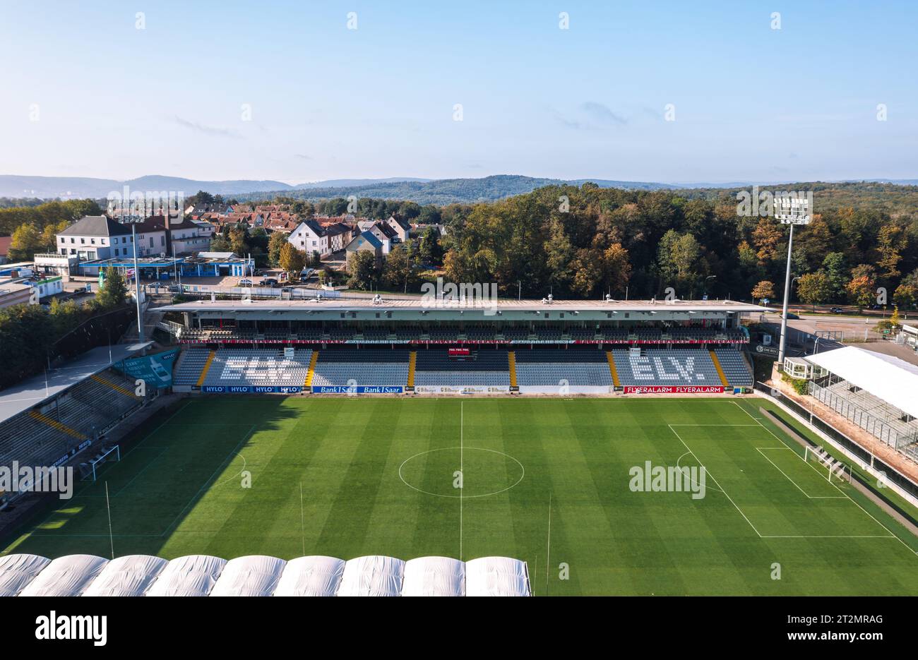 Spiesen-Elversberg, Neunkirchen, Saarland, Germany. Aerial autumn view ...