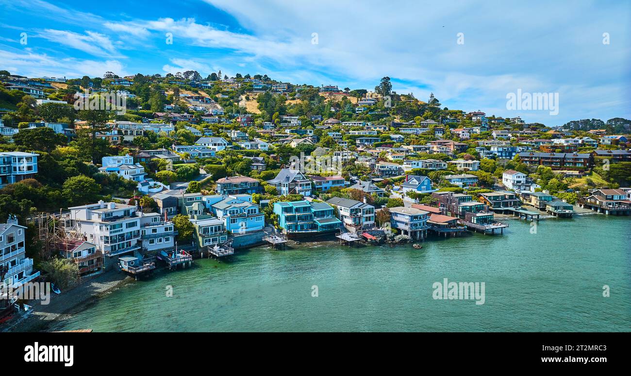 Tiburon waterfront properties on Lyford Cove aerial of city on hillside ...