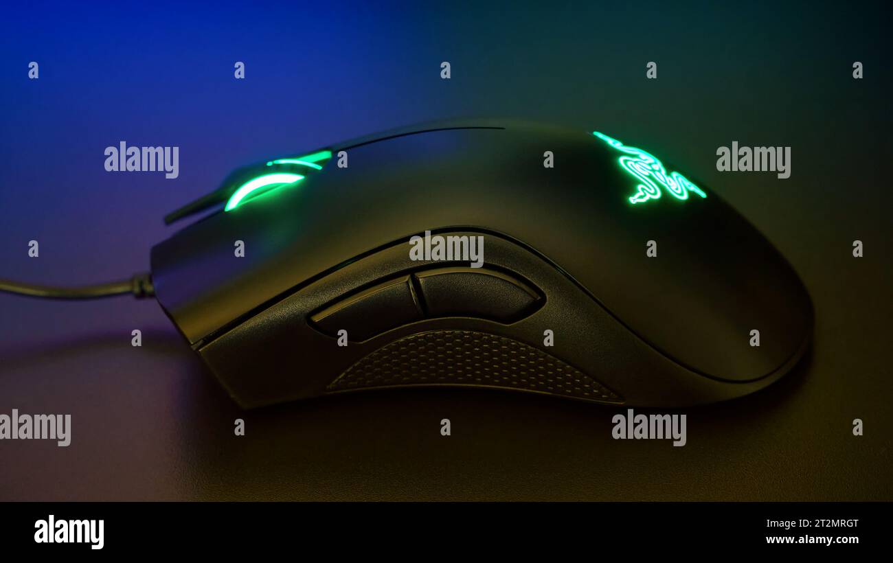 Ryazan, Russia - October 19, 2023: Popular wired gaming mouse Razer ...