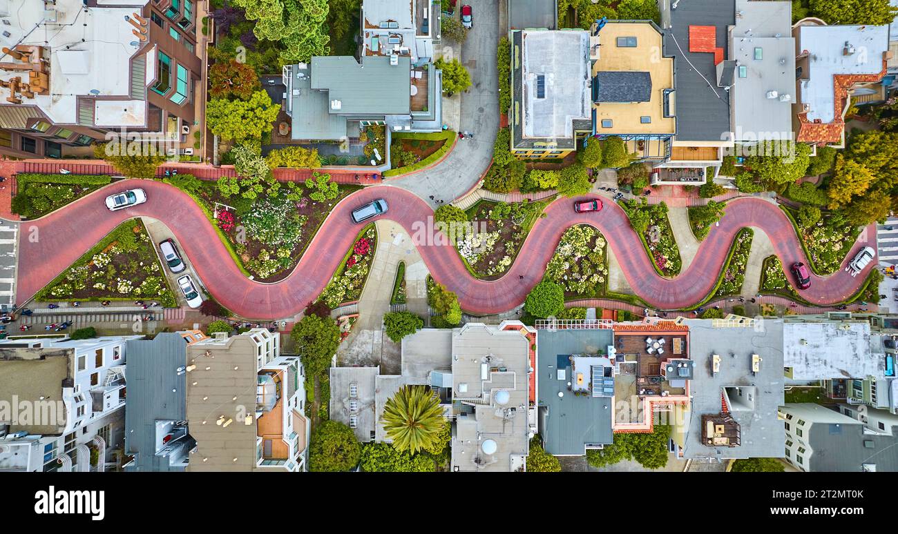 Aerial view lombard street hi-res stock photography and images - Alamy
