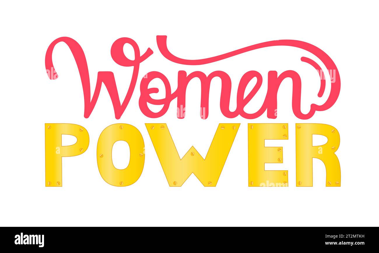 Vector illustration. Lettering women s power on a white background ...
