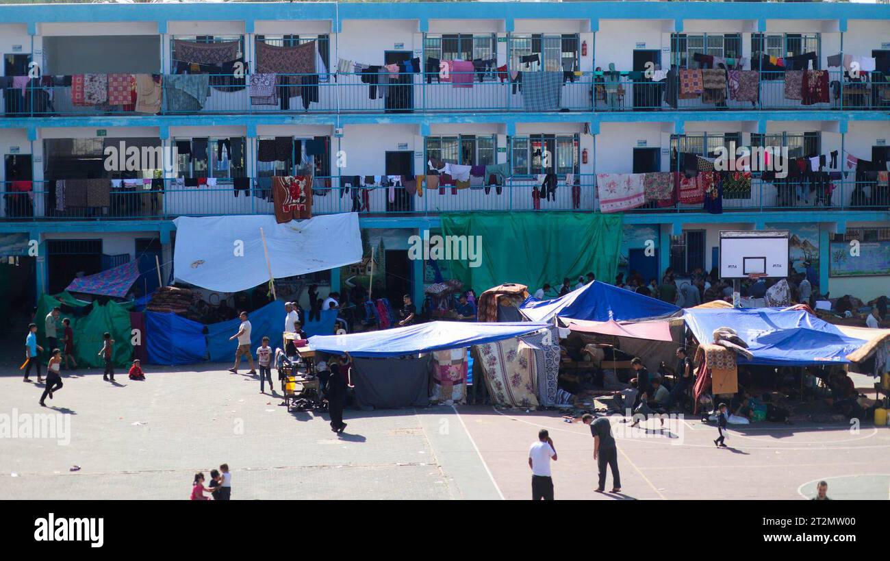 October 20, 2023: Gaza, Palestine. 20 October 2023. Tents have been set ...