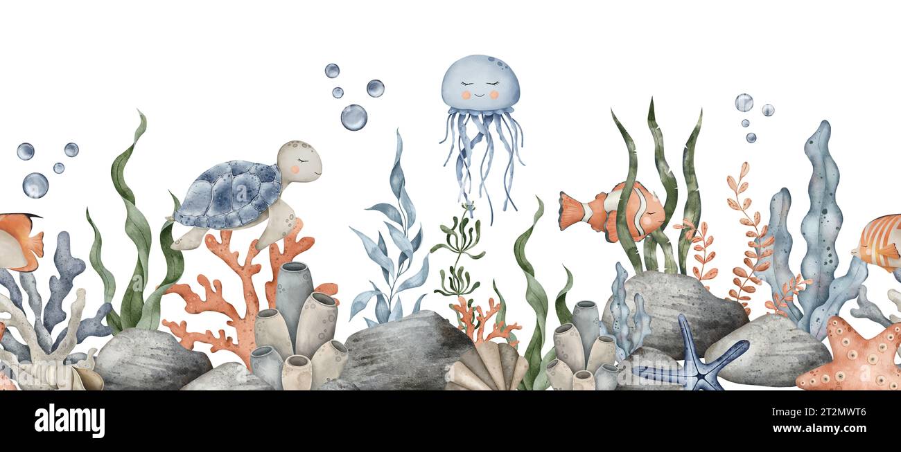 Watercolor turtle hi-res stock photography and images - Alamy