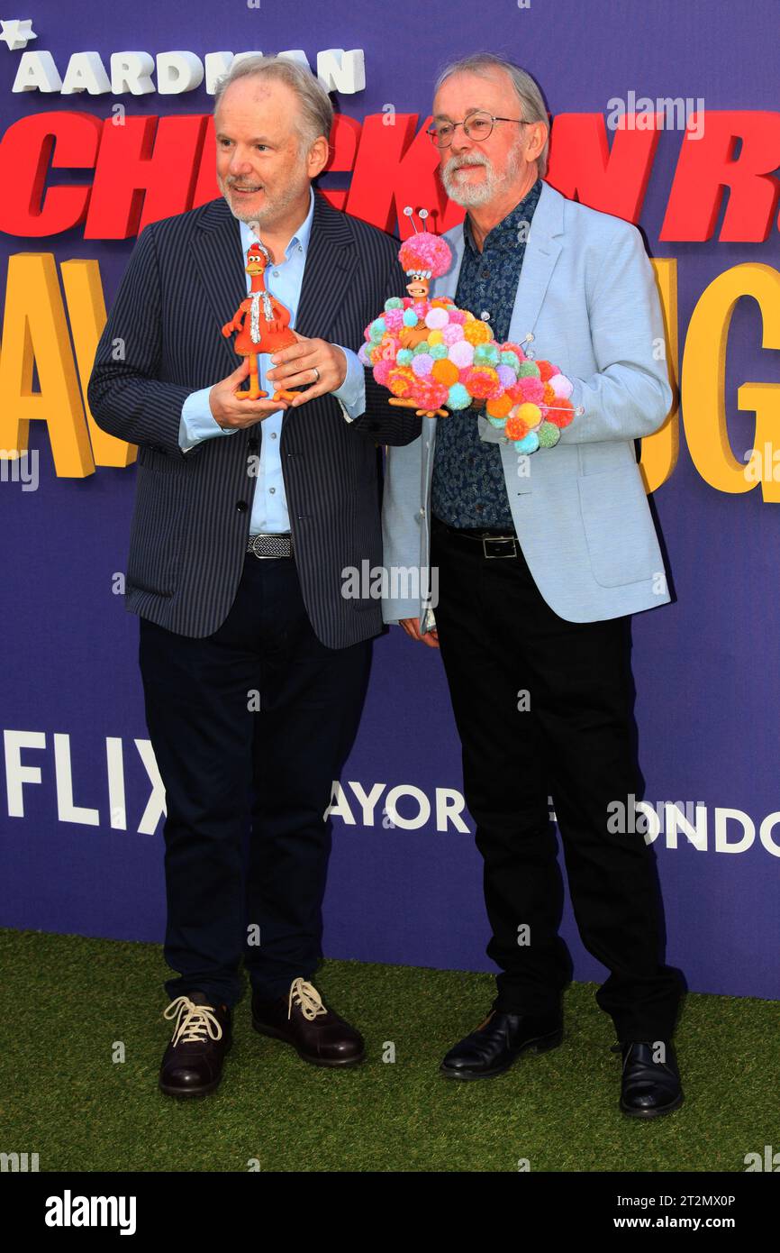 London, UK. Nick Park and Peter Lord at Chicken Run: Dawn of the Nugget ...