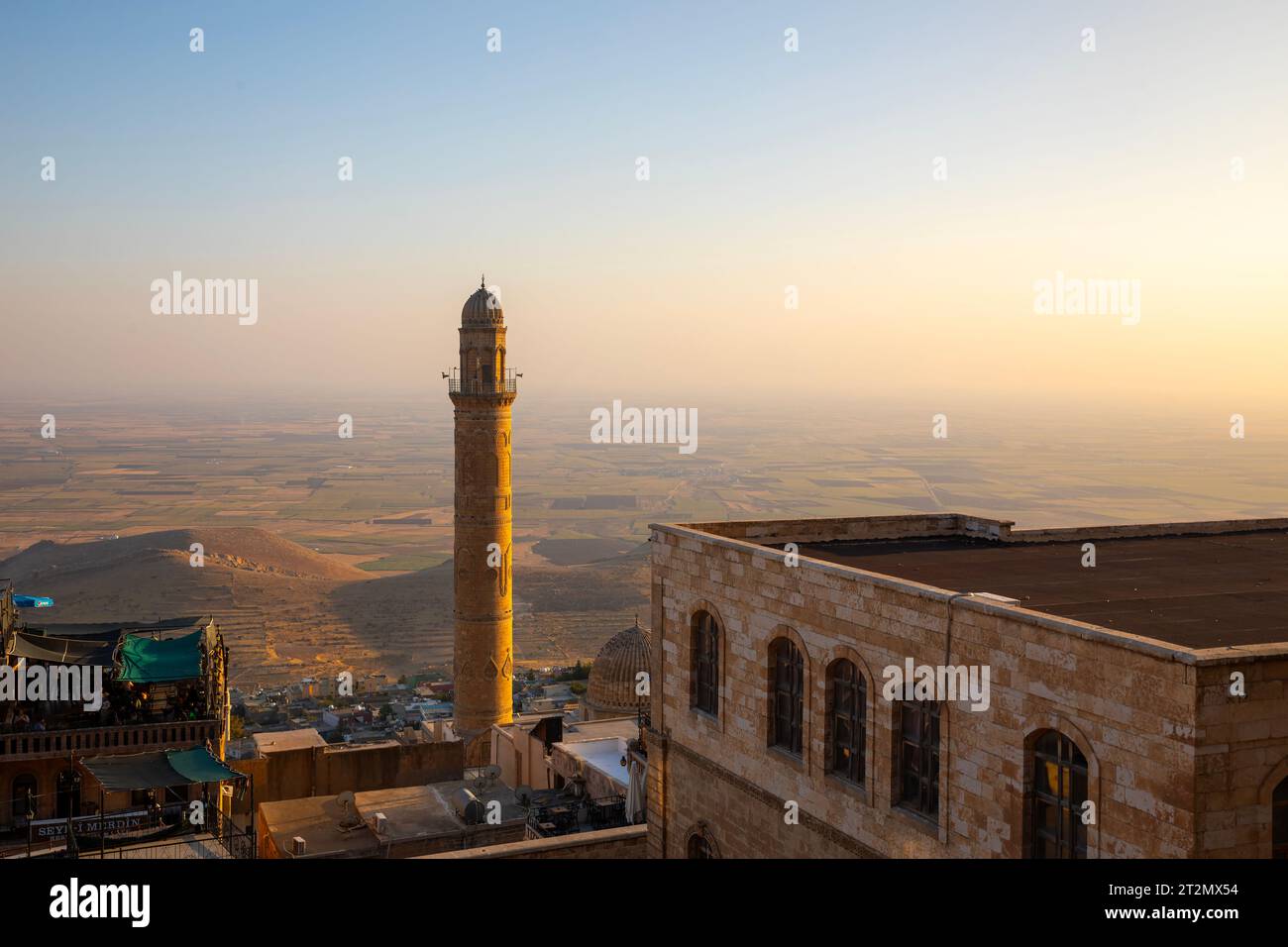 Ancient and stone houses of Old Mardin (Eski Mardin) with Mardin Castle ...