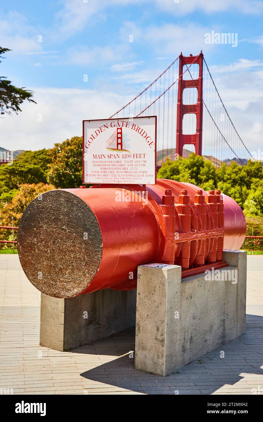 Cross section of Golden Gate Bridge cable on bright summer day Stock ...