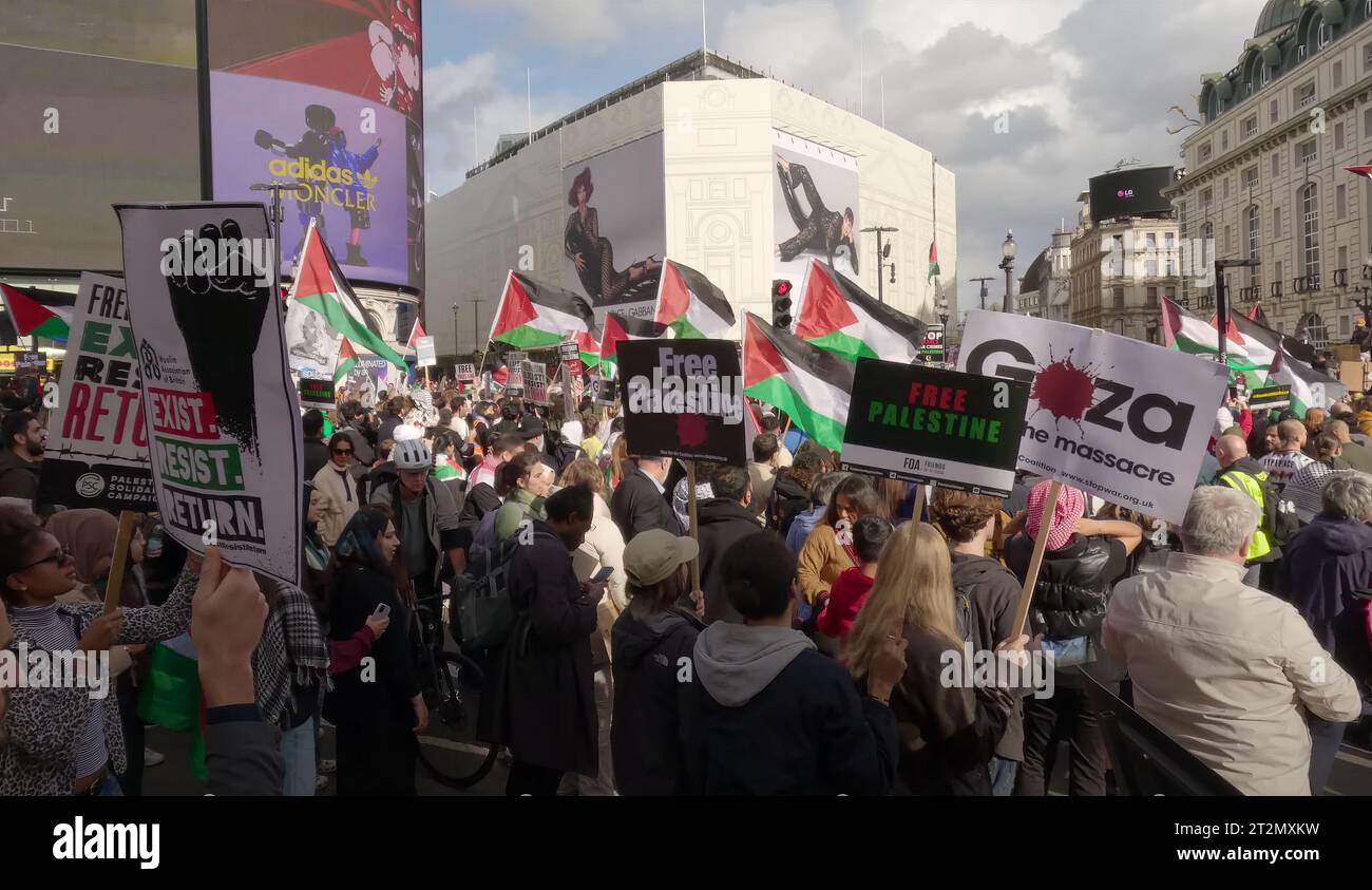 London UK 15th October 2023 Pro-Palestinian march in London over Gaza draws thousands Stock ...