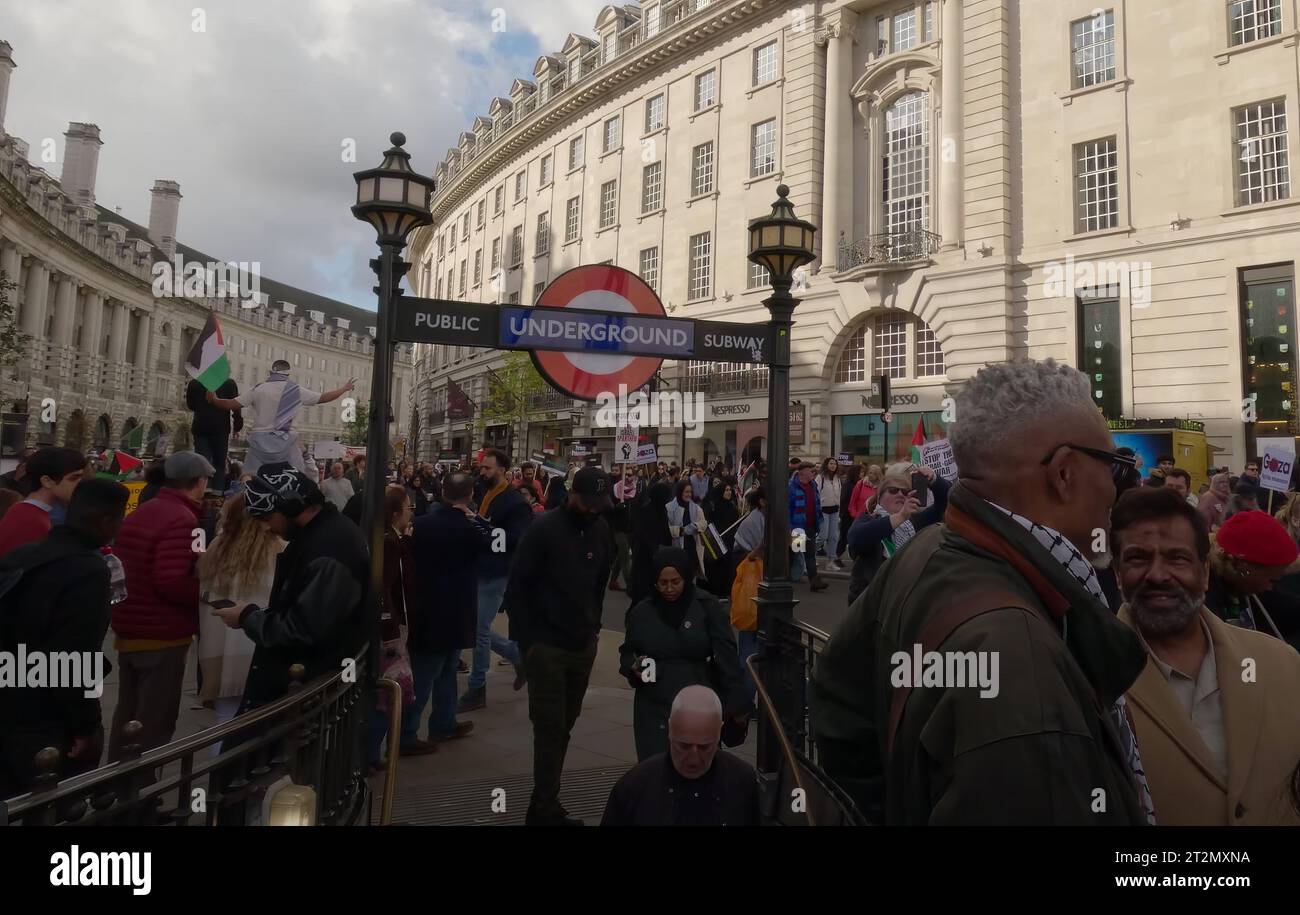 London UK 15th October 2023 Pro-Palestinian march in London over Gaza draws thousands Stock ...