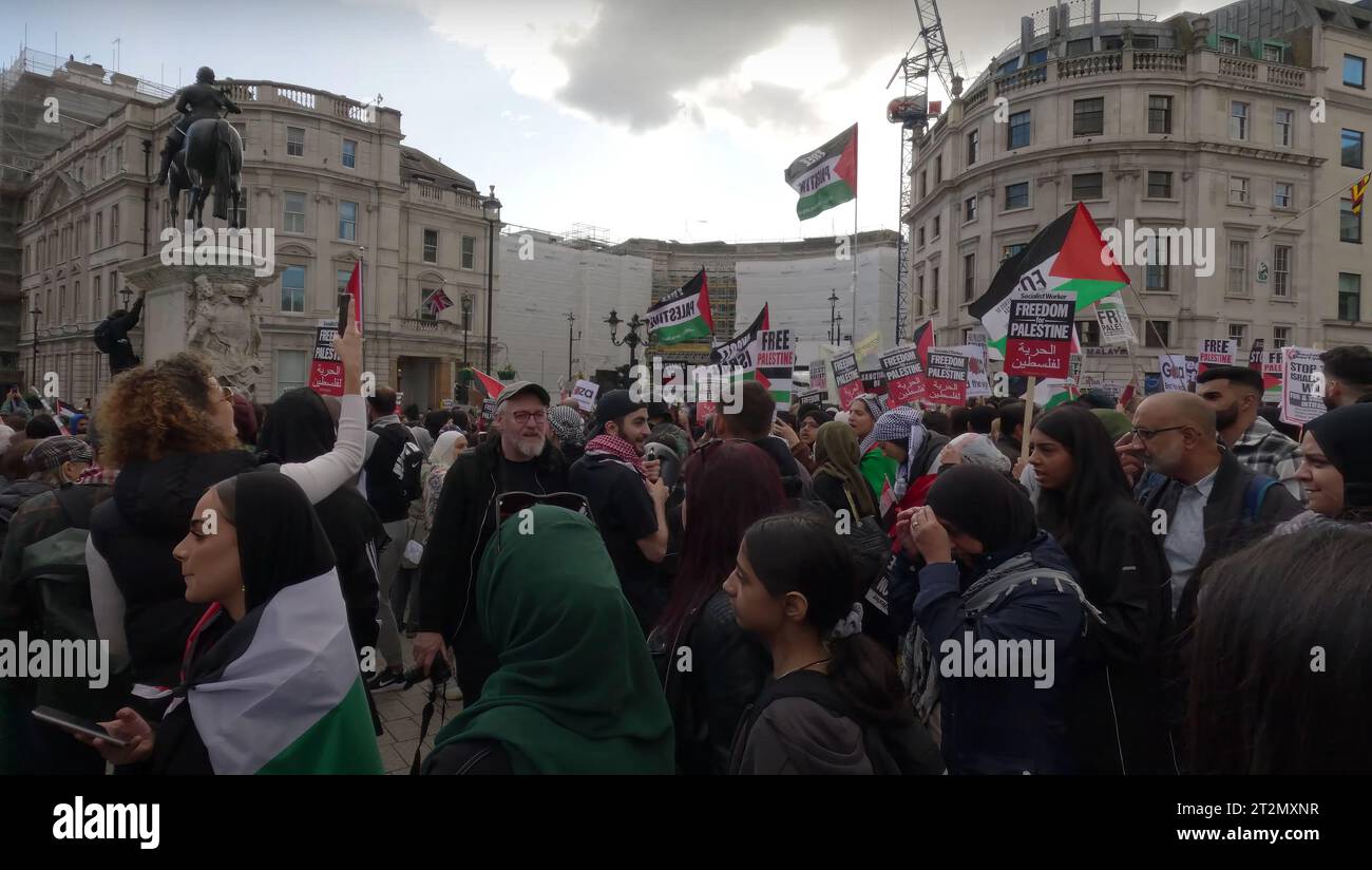 London UK 15th October 2023 Pro-Palestinian march in London over Gaza draws thousands Stock ...