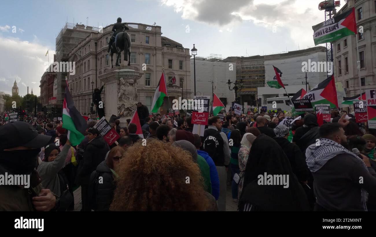 London UK 15th October 2023 Pro-Palestinian march in London over Gaza draws thousands Stock ...