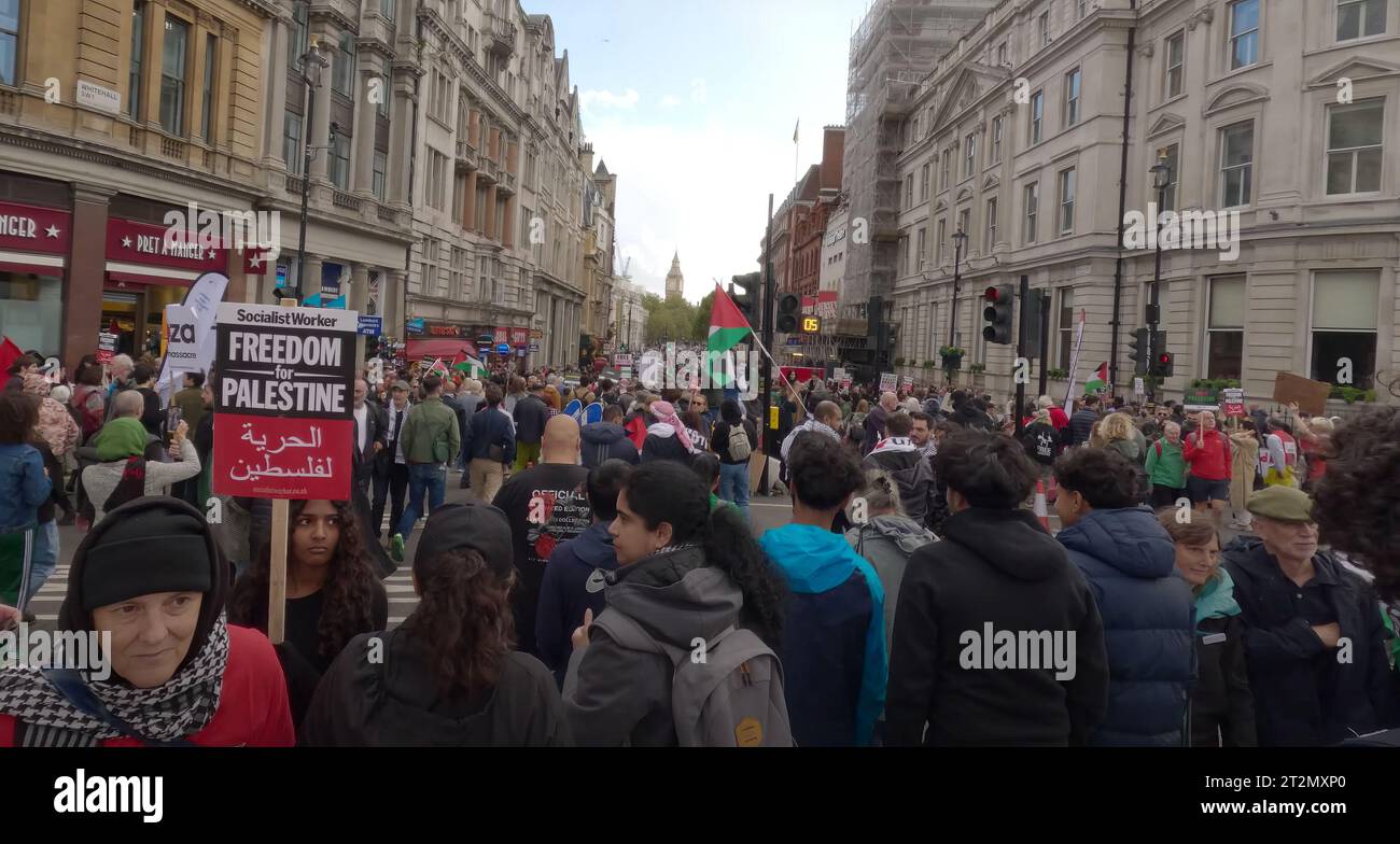 Pro palestinian march in london over gaza draws thousands hi-res stock ...