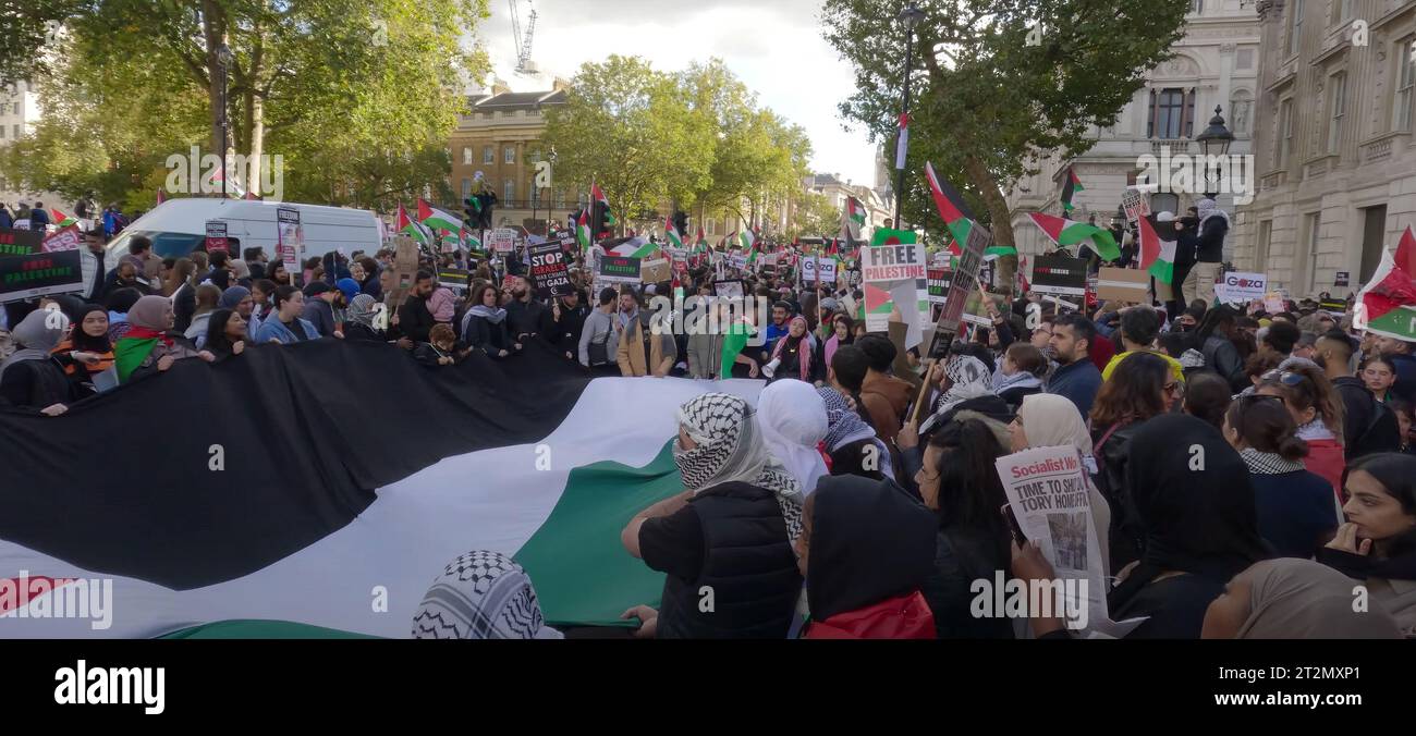 London UK 15th October 2023 Pro-Palestinian march in London over Gaza draws thousands Stock ...