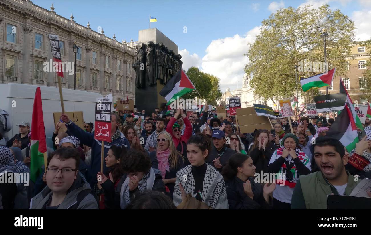 London UK 15th October 2023 Pro-Palestinian march in London over Gaza draws thousands Stock ...