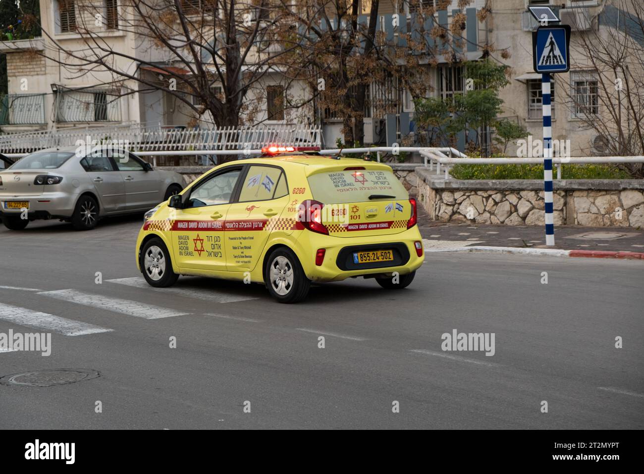 Nahariya, Israel - 14 June 2022: Paramedic car on road in Israel ...