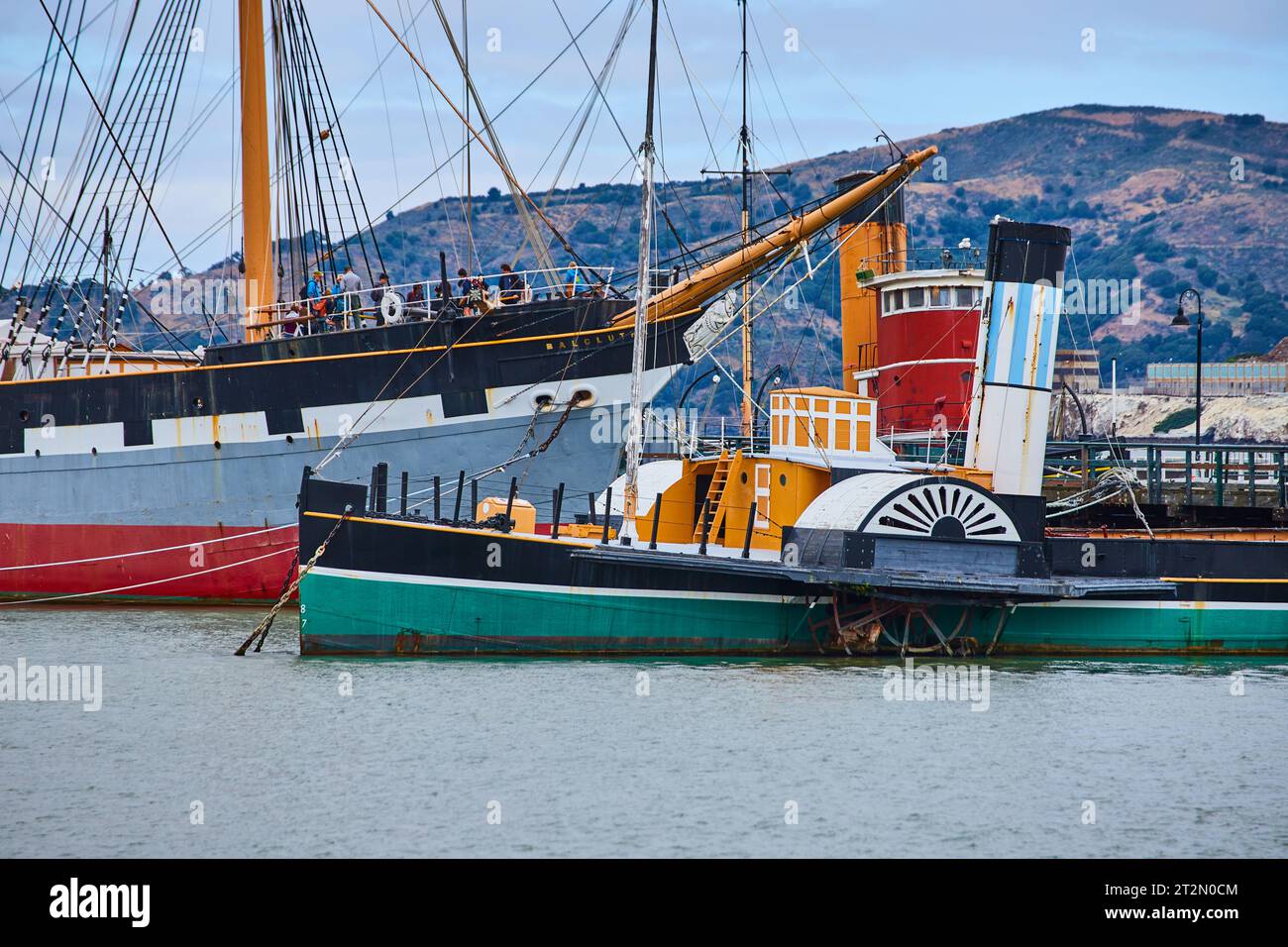 Eppleton Hall and Balclutha ships docked at Hyde St Pier Stock Photo ...