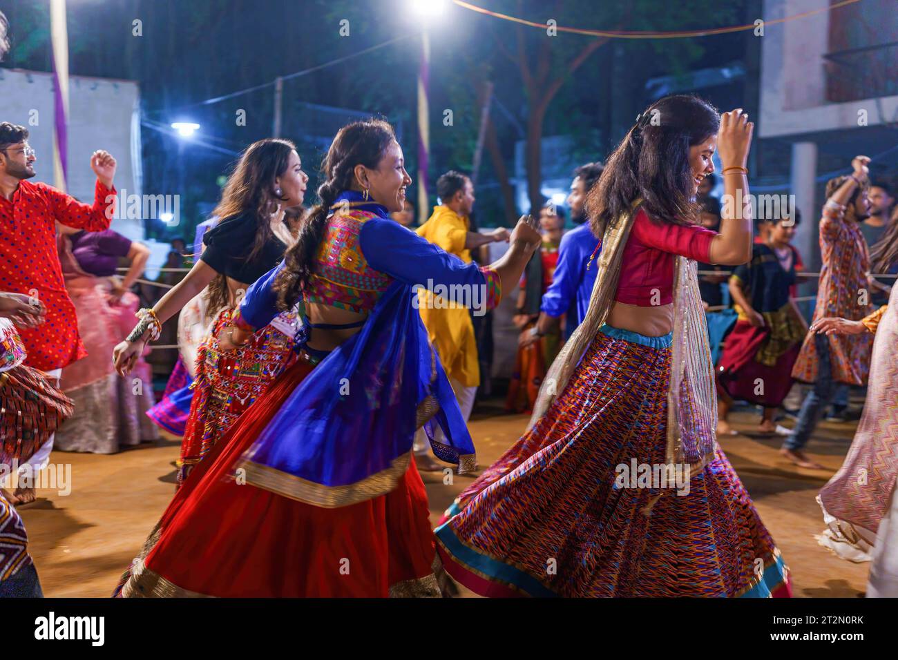 Vadodara, India. 17th Oct, 2023. Young Indian women in traditional ...