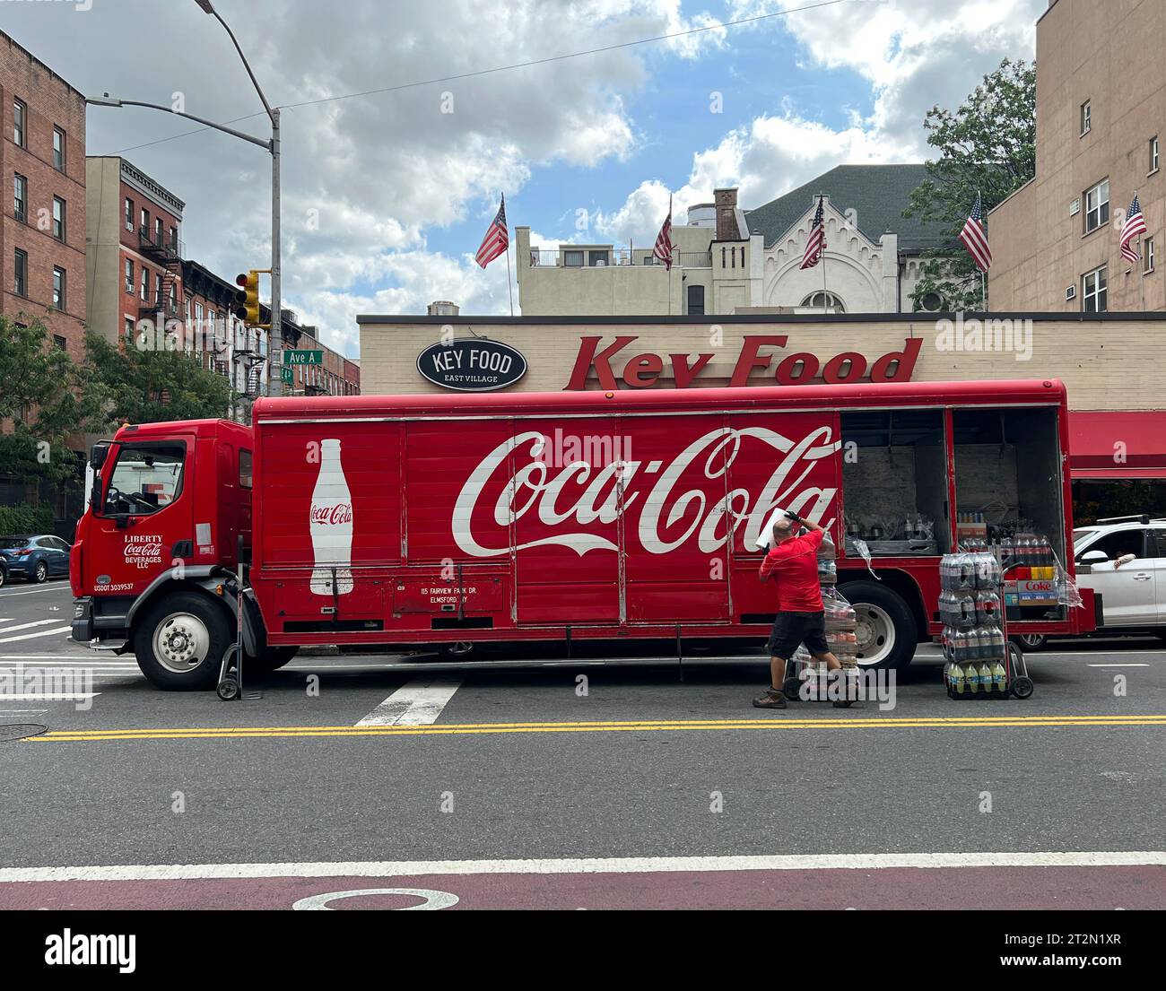 Coca Cola delivery truck on Houston Street, Lower East Side, Manhattan ...