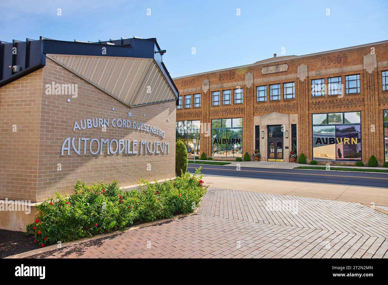 Automobile museum front entrance sign with ACD museum in background ...