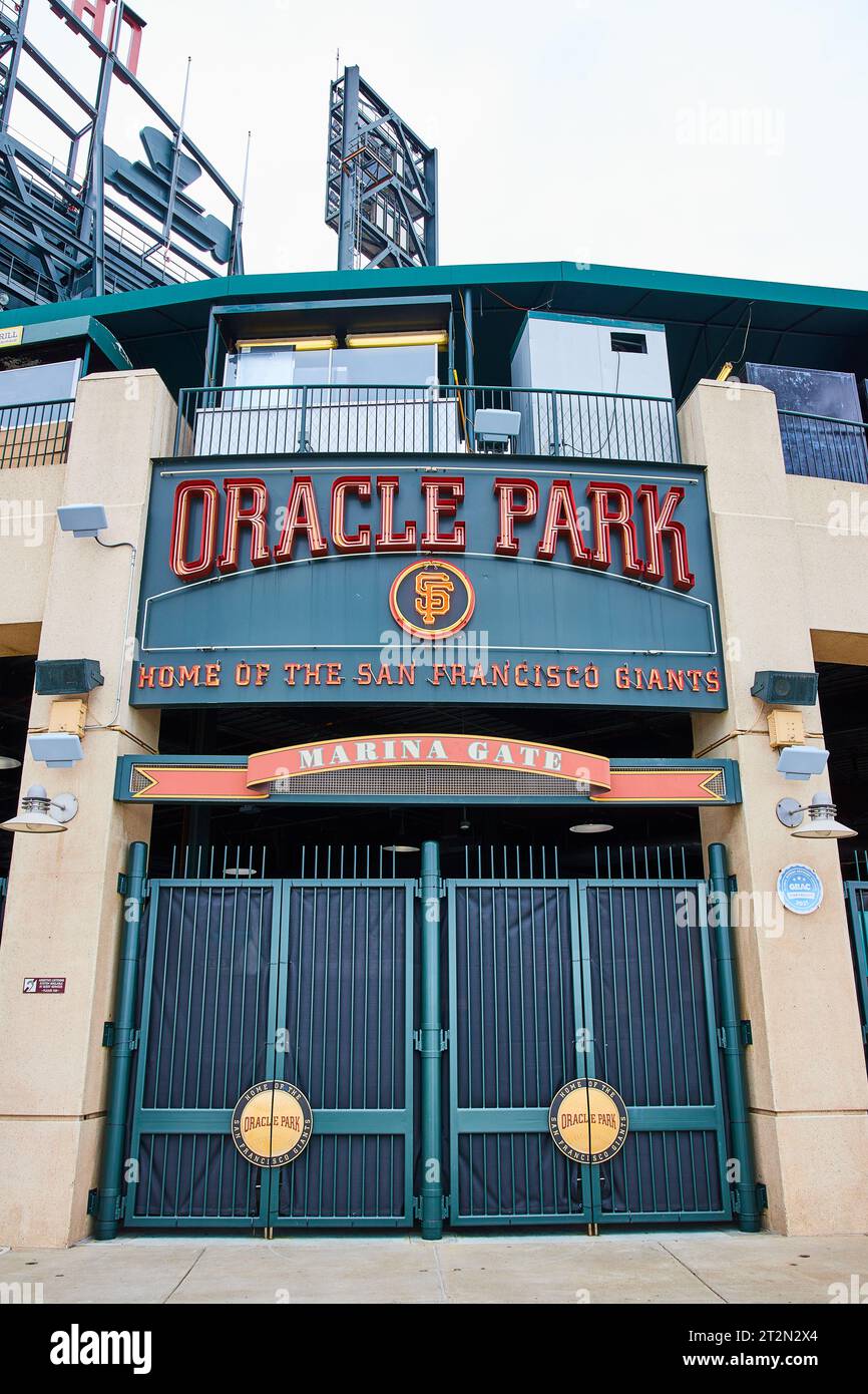 Marina Gate entrance to Oracle Park baseball stadium Home of the San ...
