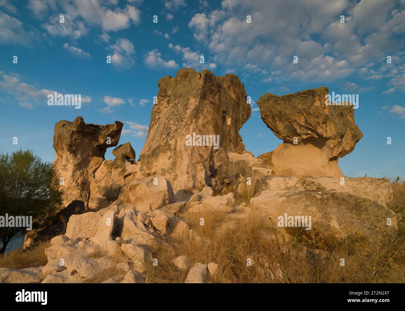 Historical Forty Stairs Rock and Phrygian rock chambers by Lake Emre ...