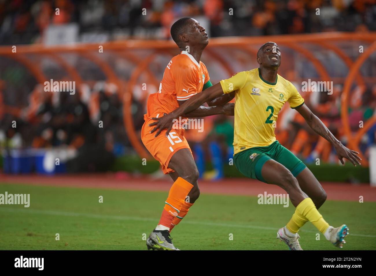 Max Alain Gradel facing South African Aubrey Maphosa Modiba Stock Photo ...