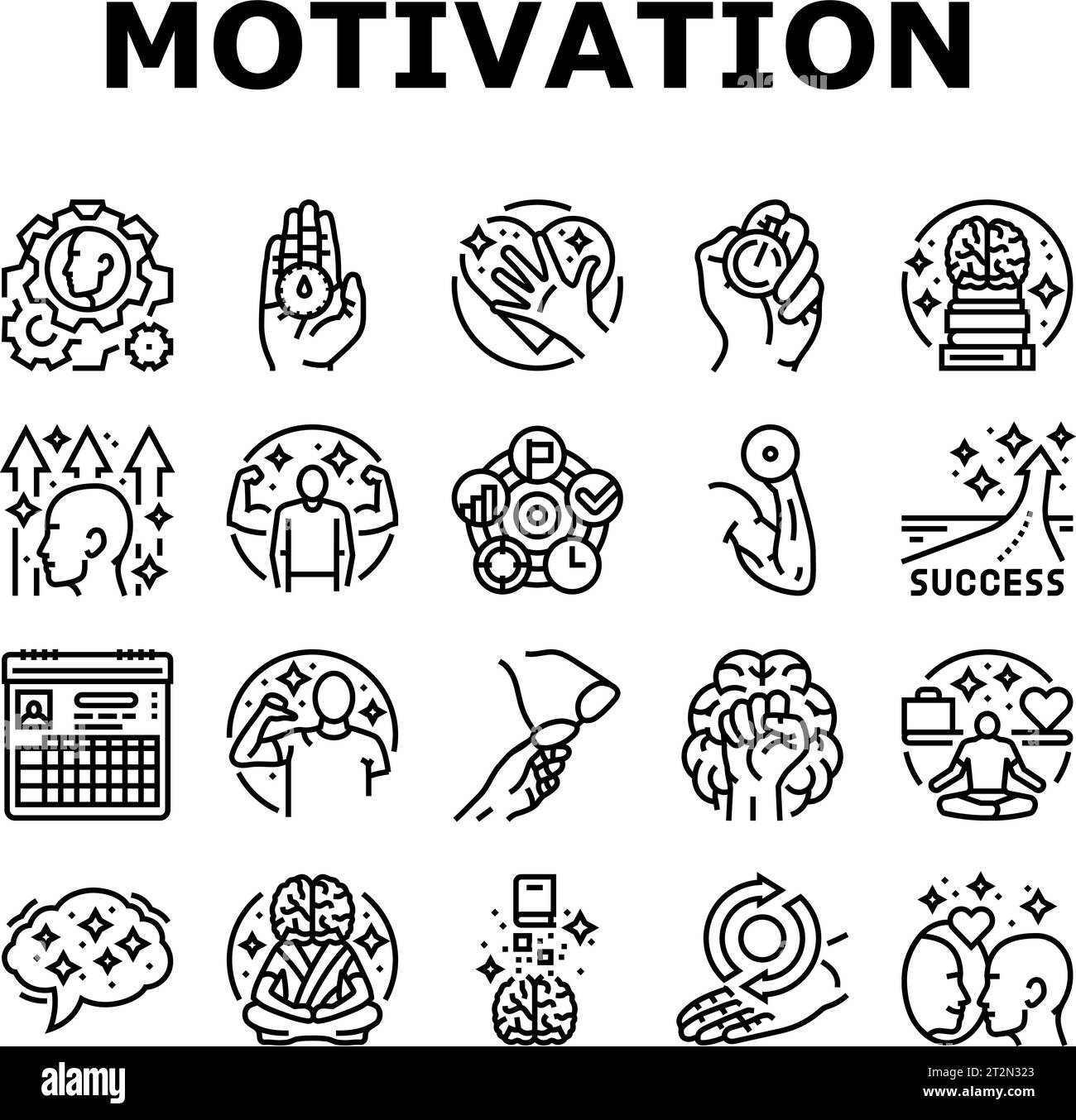 motivation human success icons set vector Stock Vector Image & Art - Alamy