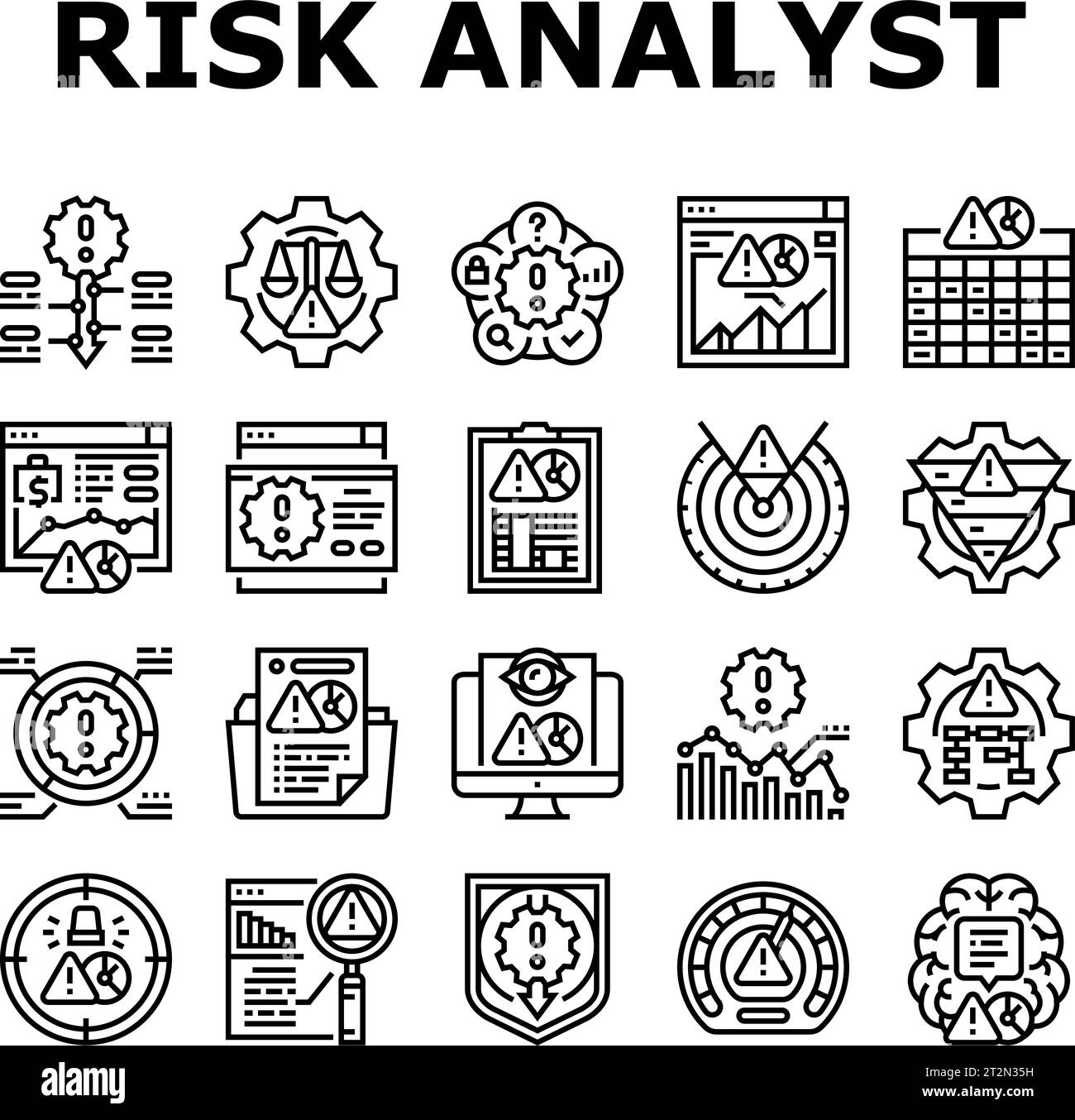 Businessman item line icons Black and White Stock Photos & Images - Alamy