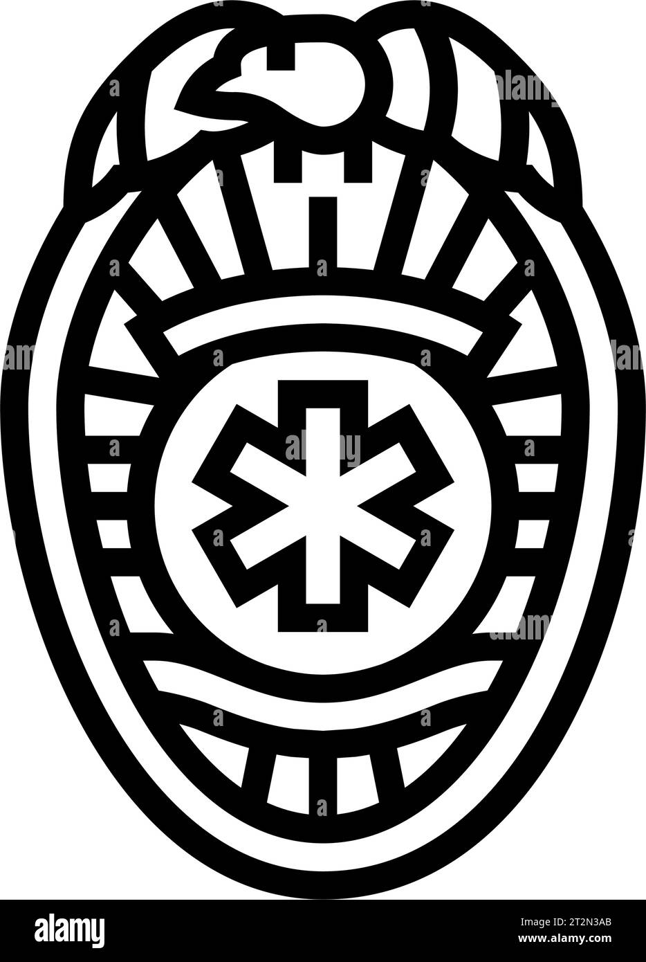 emt badge ambulance line icon vector illustration Stock Vector Image ...