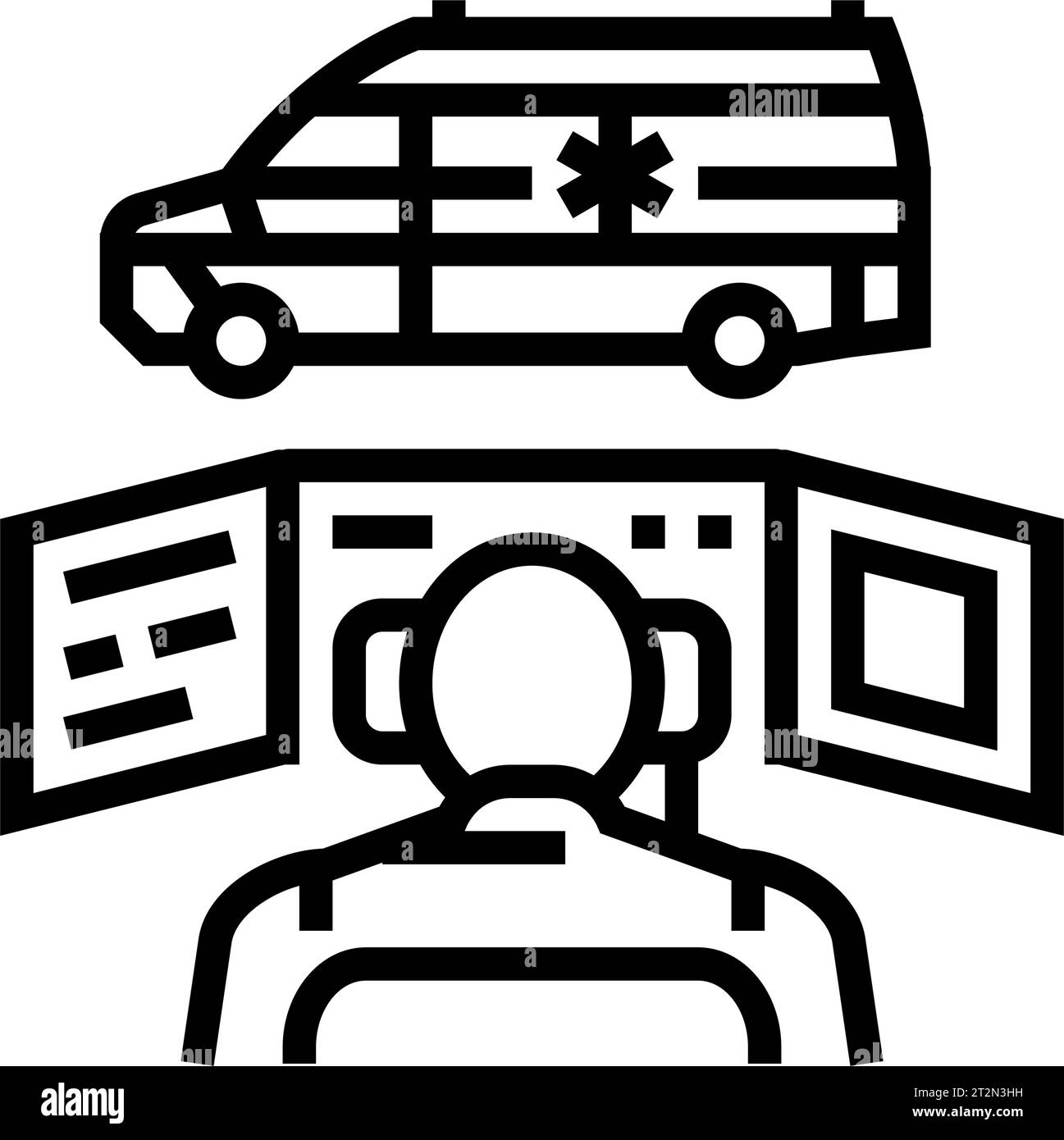 ambulance dispatch line icon vector illustration Stock Vector Image ...