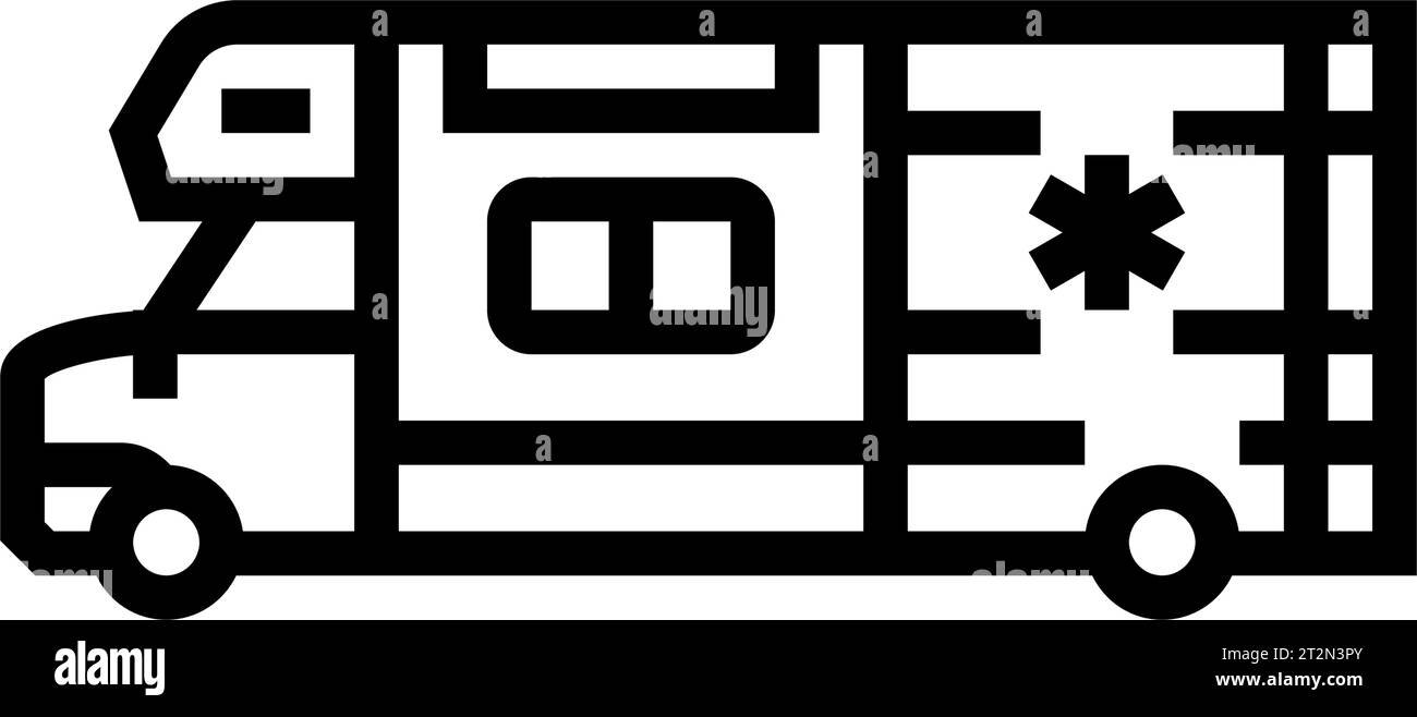 mobile clinic ambulance line icon vector illustration Stock Vector ...