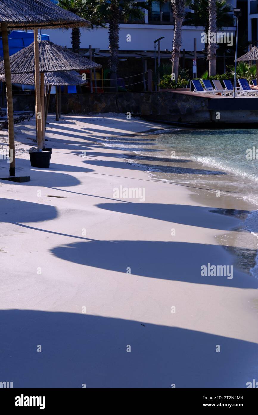 Sand beach with thin soft sand in a summer day Stock Photo - Alamy